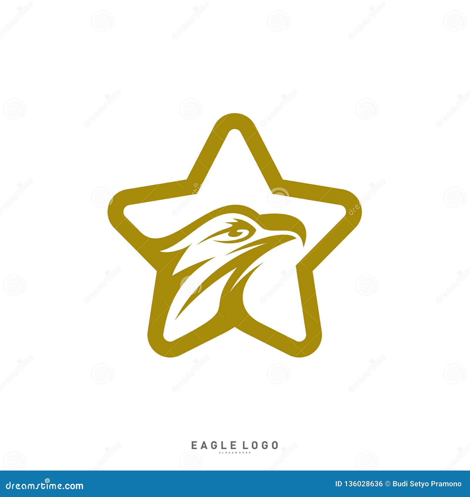 Star Eagle Logo Vector Template. Eagle Logo with Stars Icon Stock ...