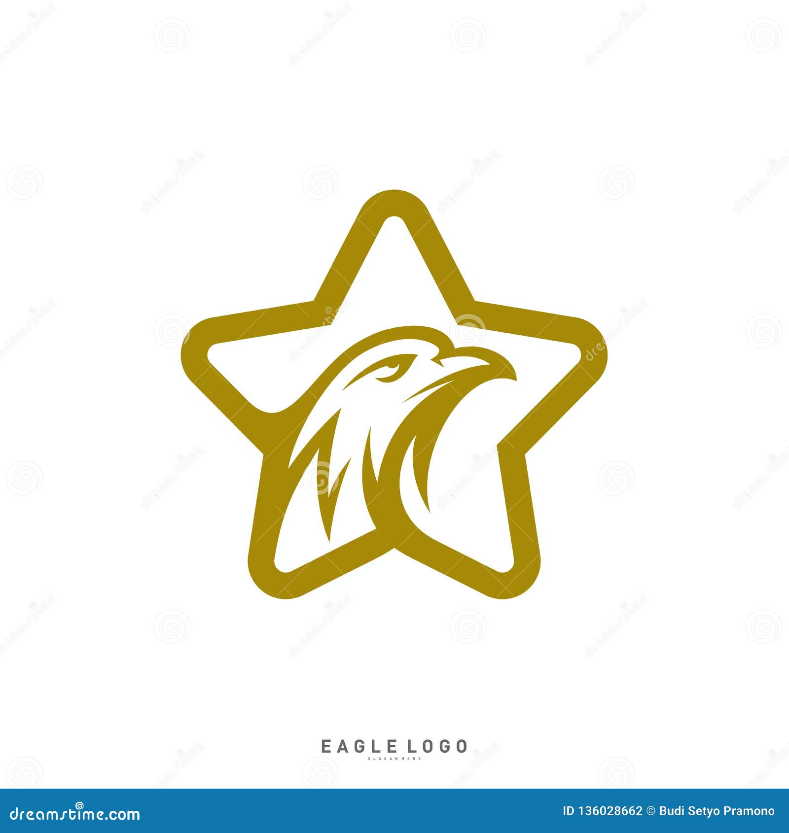 Star Eagle Logo Vector Template. Eagle Logo with Stars Icon Stock ...