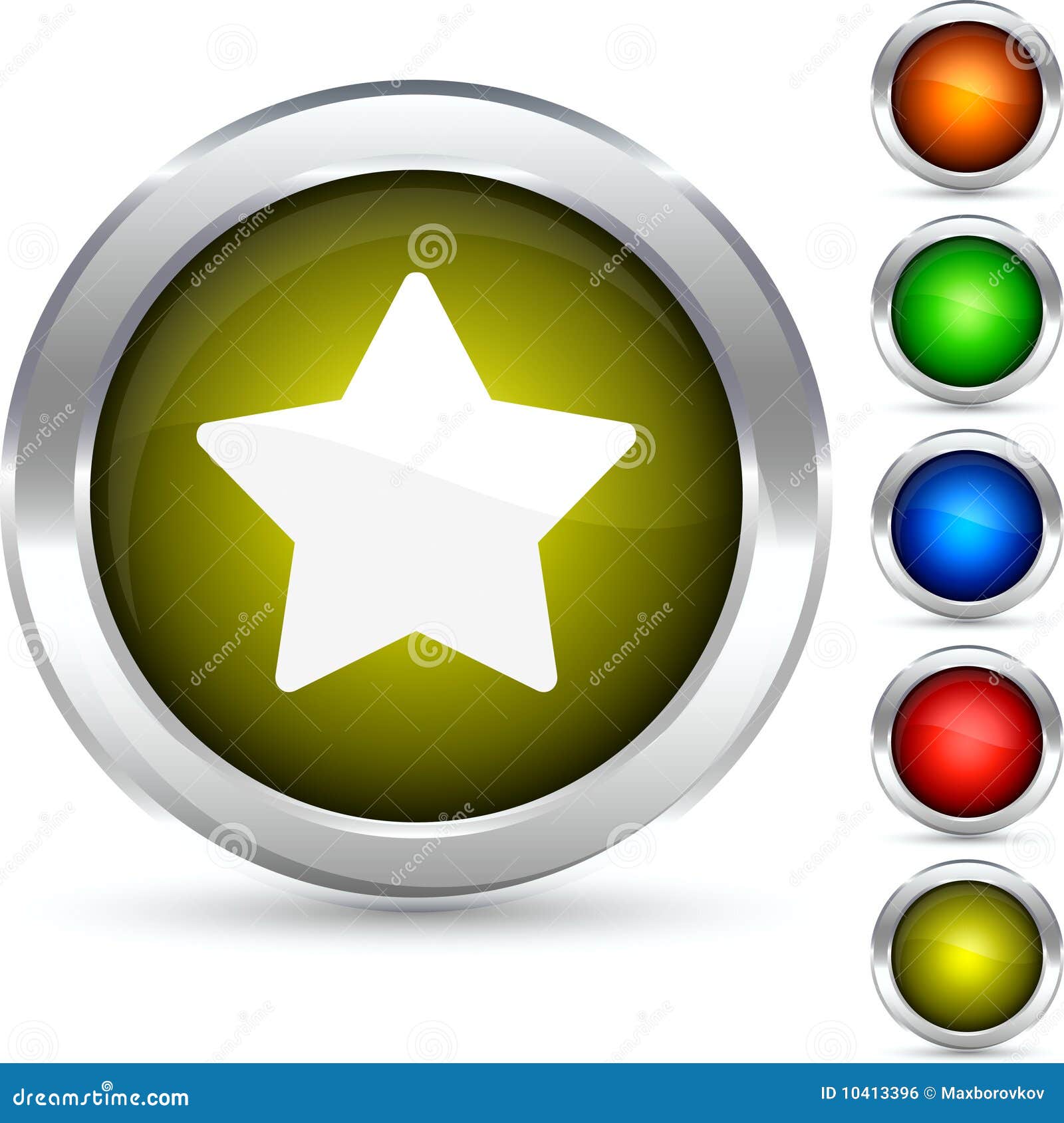 Star el botón. ilustración del vector. Ilustración de cristal - 10413396
