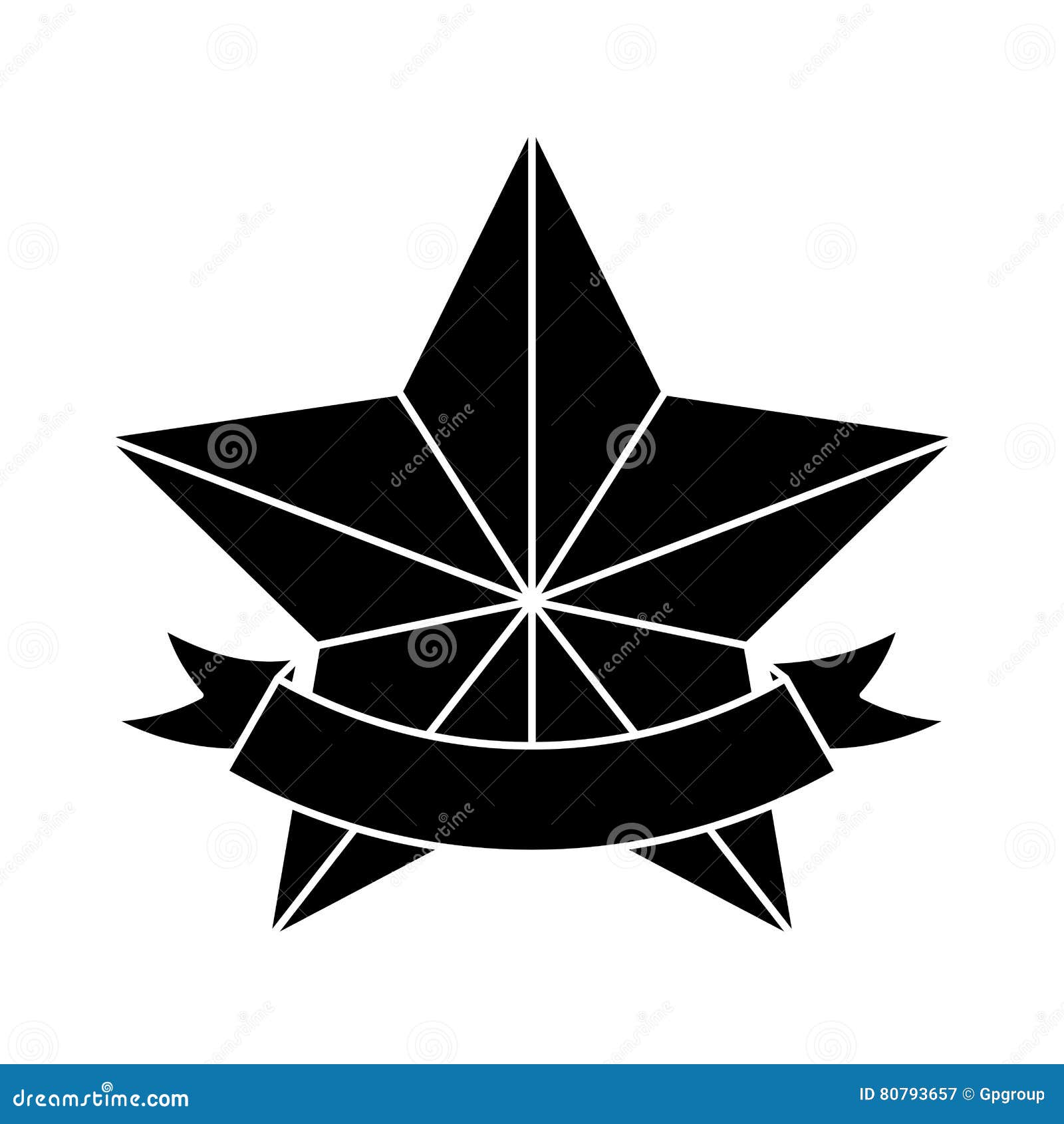 Star Emblem with Banner Icon Image Stock Vector - Illustration of ...