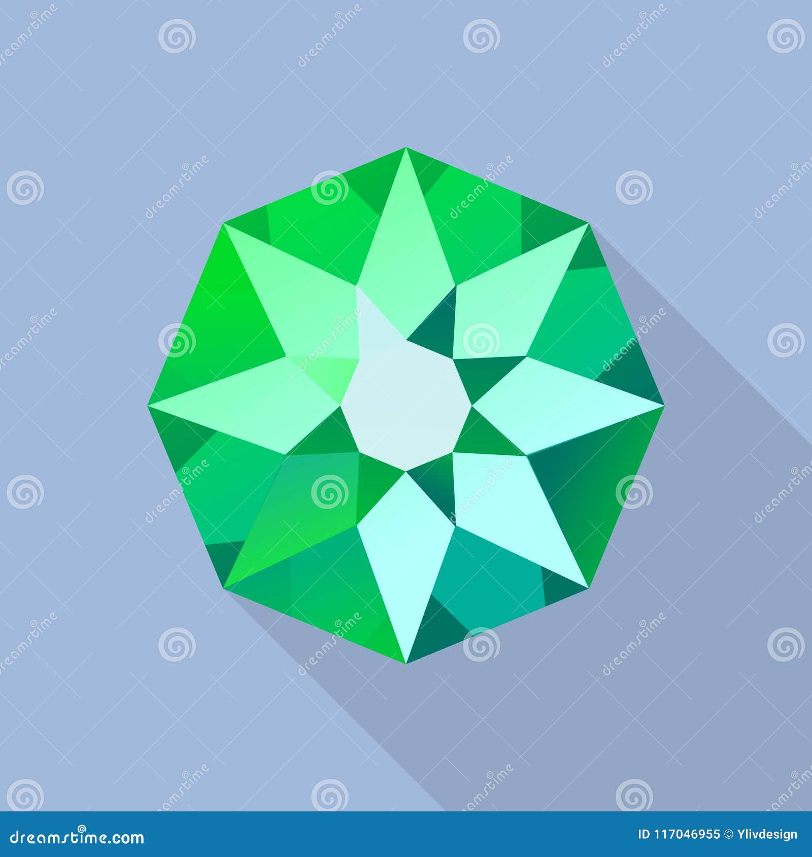 Star Emerald Icon, Flat Style Stock Vector - Illustration of background ...