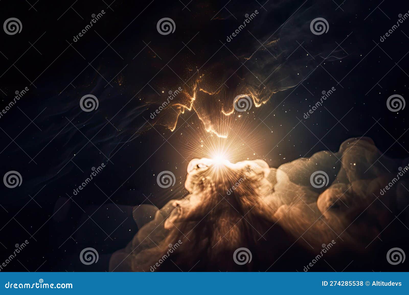A Star Emerging from Its Nebular Cloud, the First Light Shining in the ...