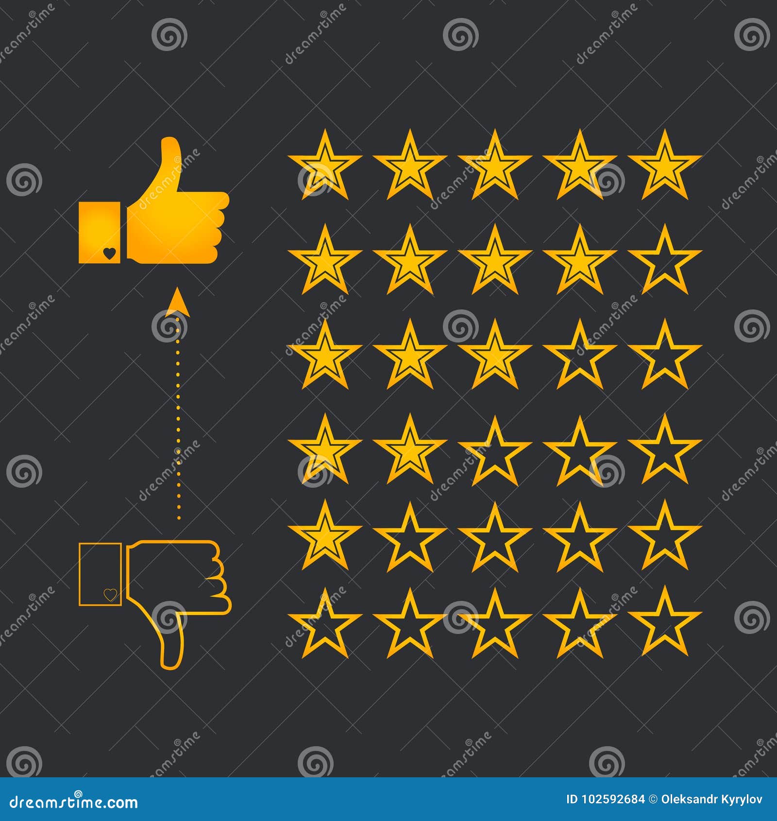 Star evaluation system stock vector. Illustration of judgement - 102592684