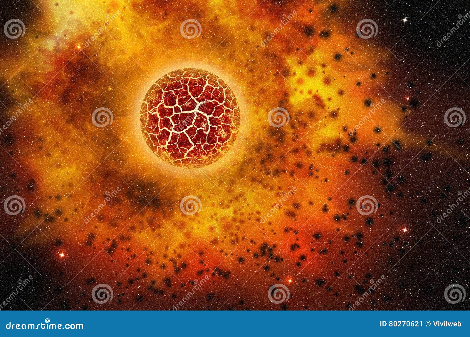 Star Exploding in the Outer Space Stock Illustration - Illustration of ...