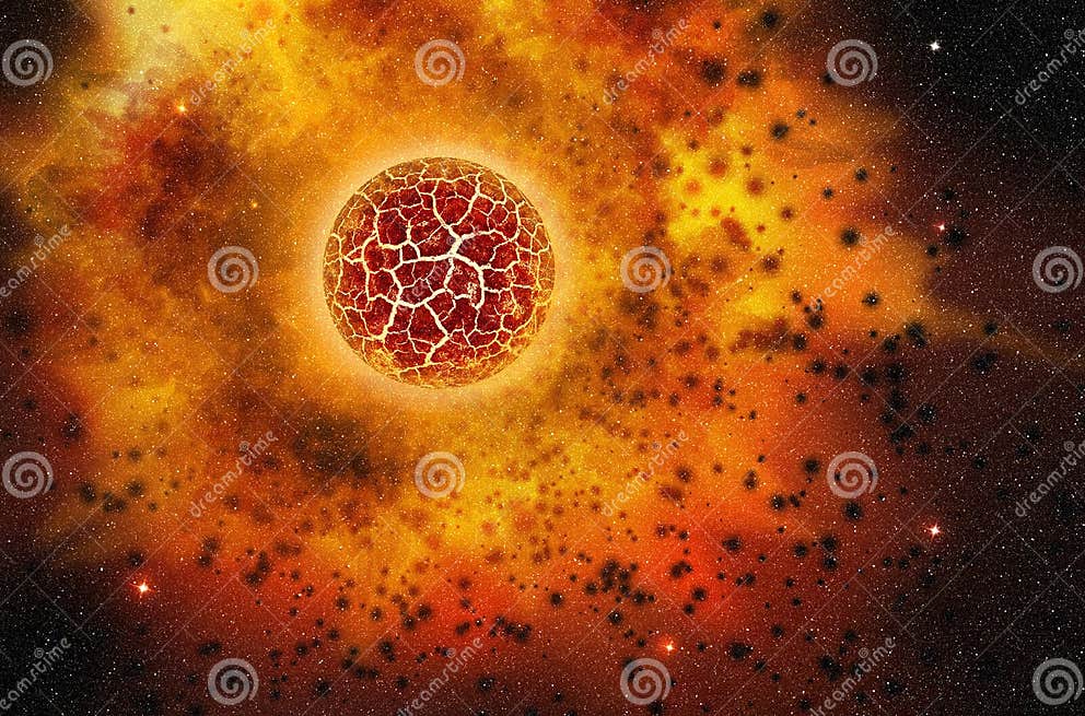Star Exploding in the Outer Space Stock Illustration - Illustration of ...