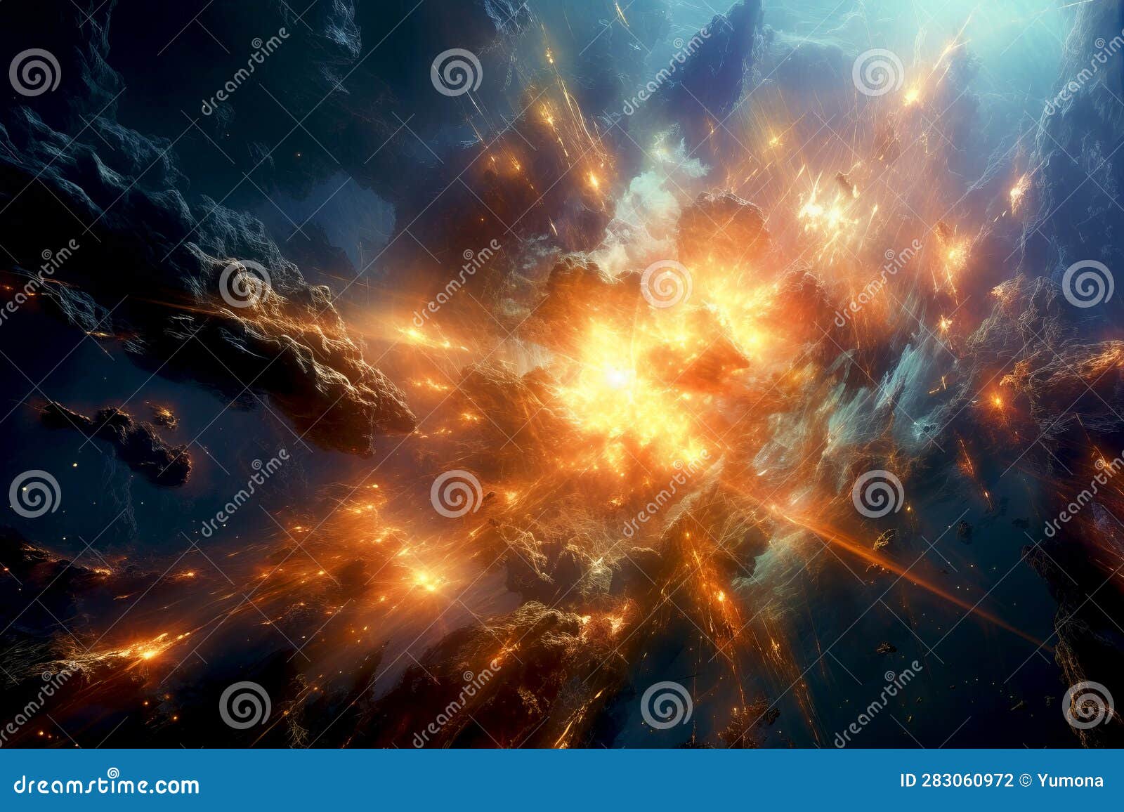 Star Explosion in Galaxy Space. Fantasy Universe Background Stock ...