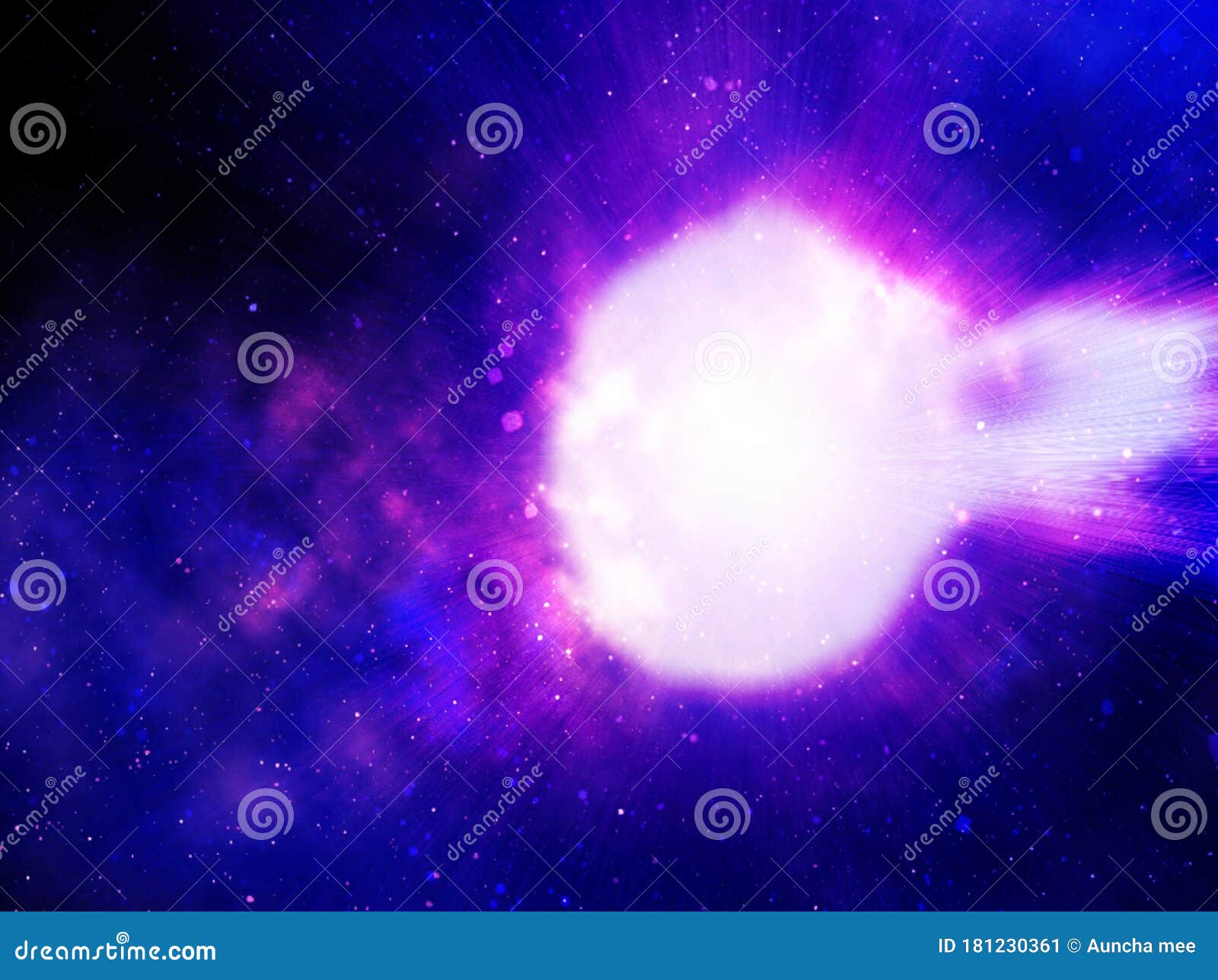 Star Explosion in a Galaxy of an Unknown Universe Stock Image - Image ...