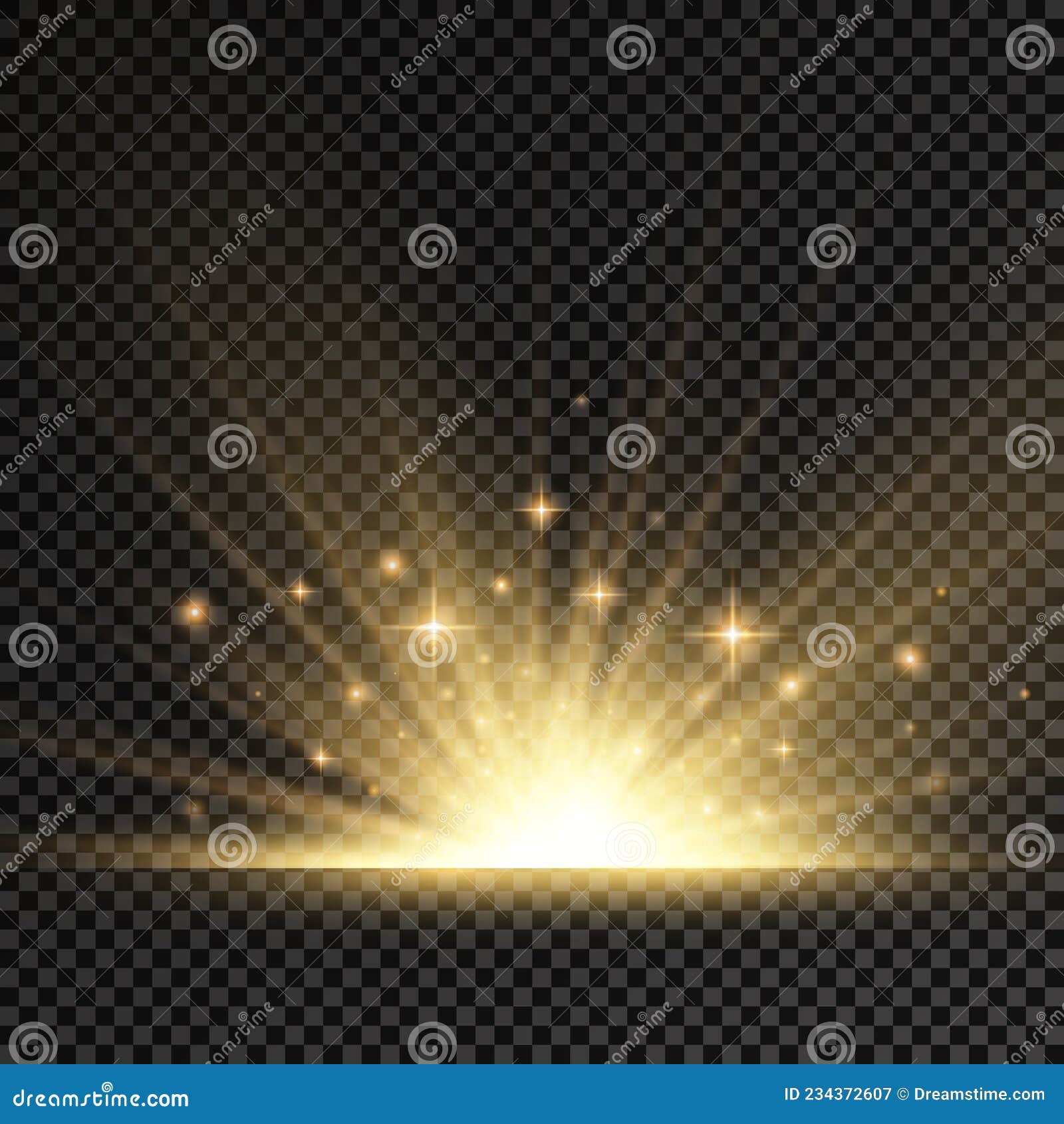 Sun Explosion, Yellow Glow Lights Sun Rays. Stock Vector - Illustration ...