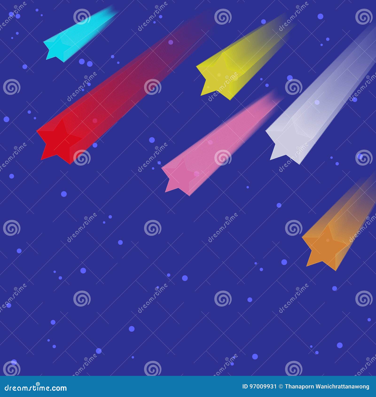 Star Fall On Transparent Background. Vector Comet, Meteor Or Asteroid ...