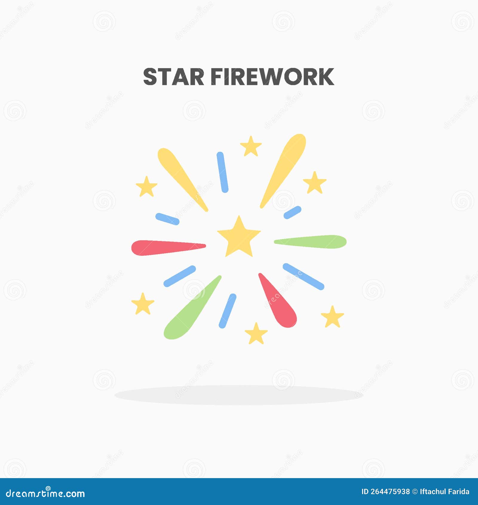 Star Firework icon flat stock vector. Illustration of sign - 264475938