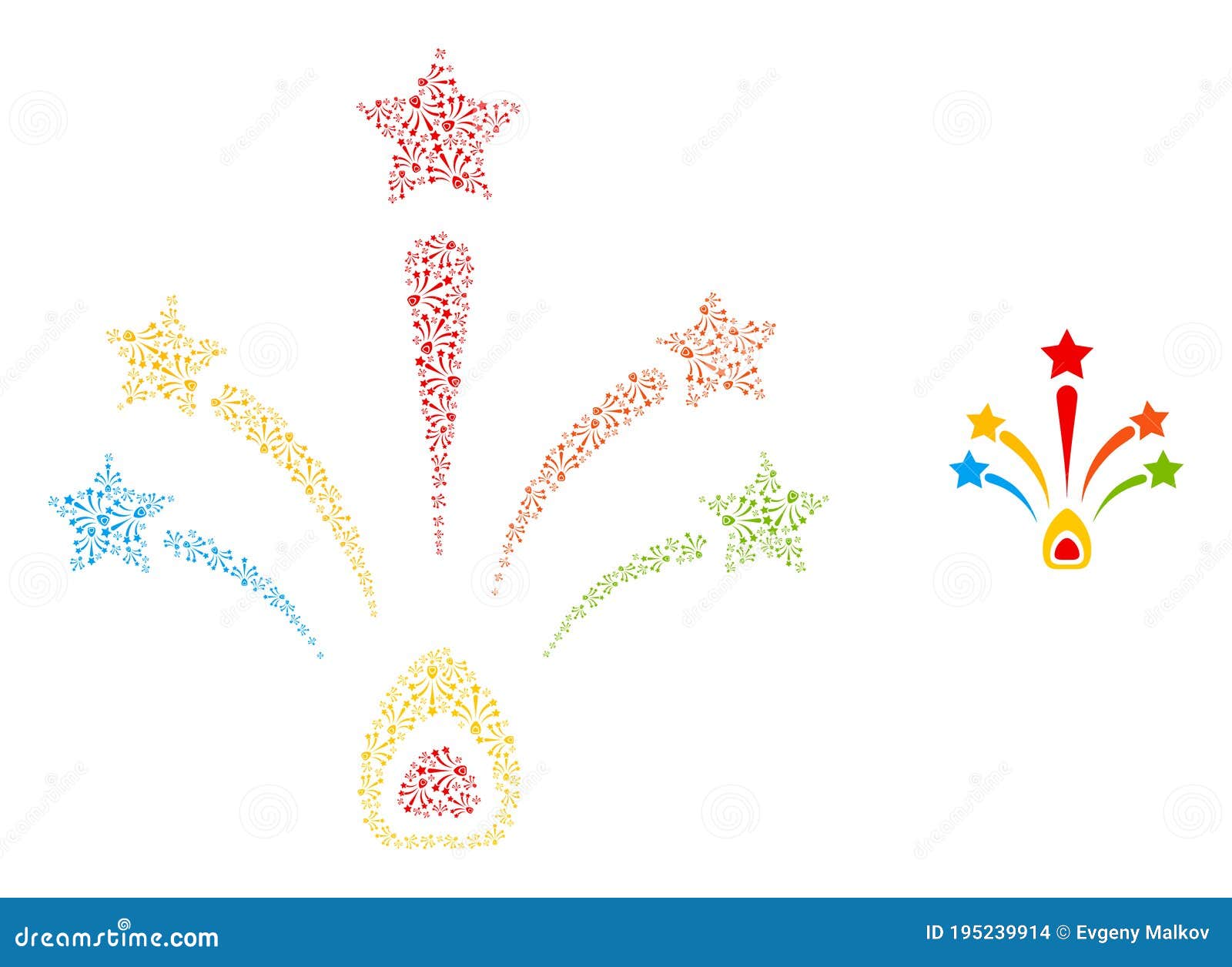 Star Fireworks Recursion Mosaic of Self Items Stock Vector ... Star Fireworks Recursion Mosaic of Self Items Stock Vector ...