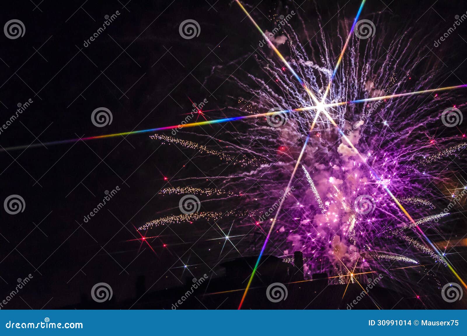 Star Fireworks stock photo. Image of explosion, colorful - 30991014