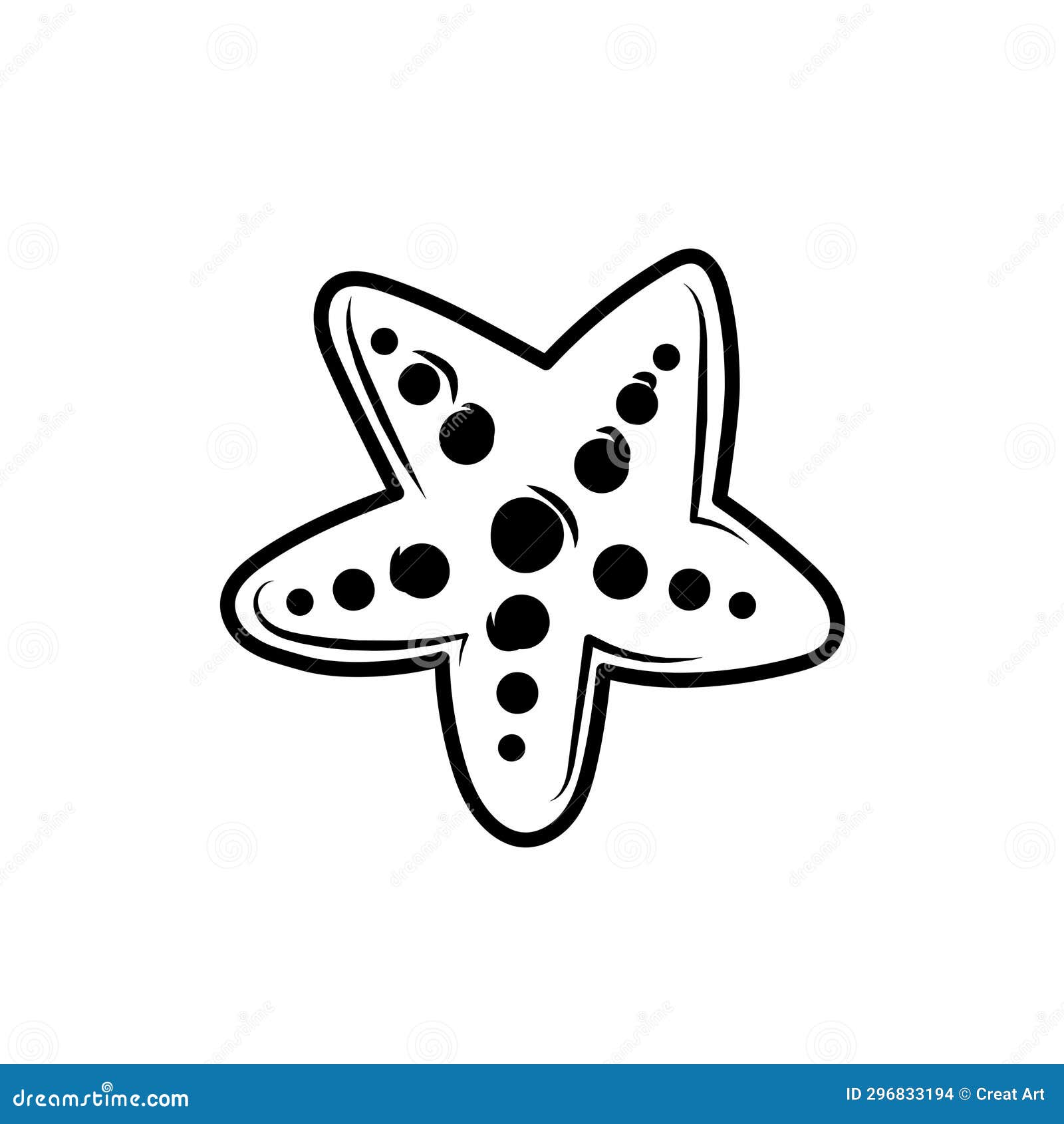 Star Fish Black Drawing Vector Stock Illustration - Illustration of ...