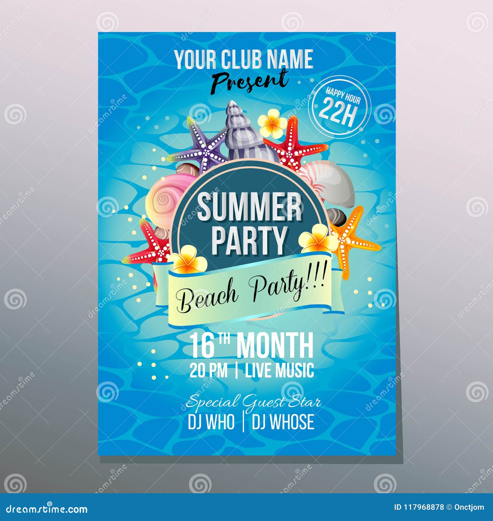 Star Fish Element Summer Party Stock Vector - Illustration of beauty ...