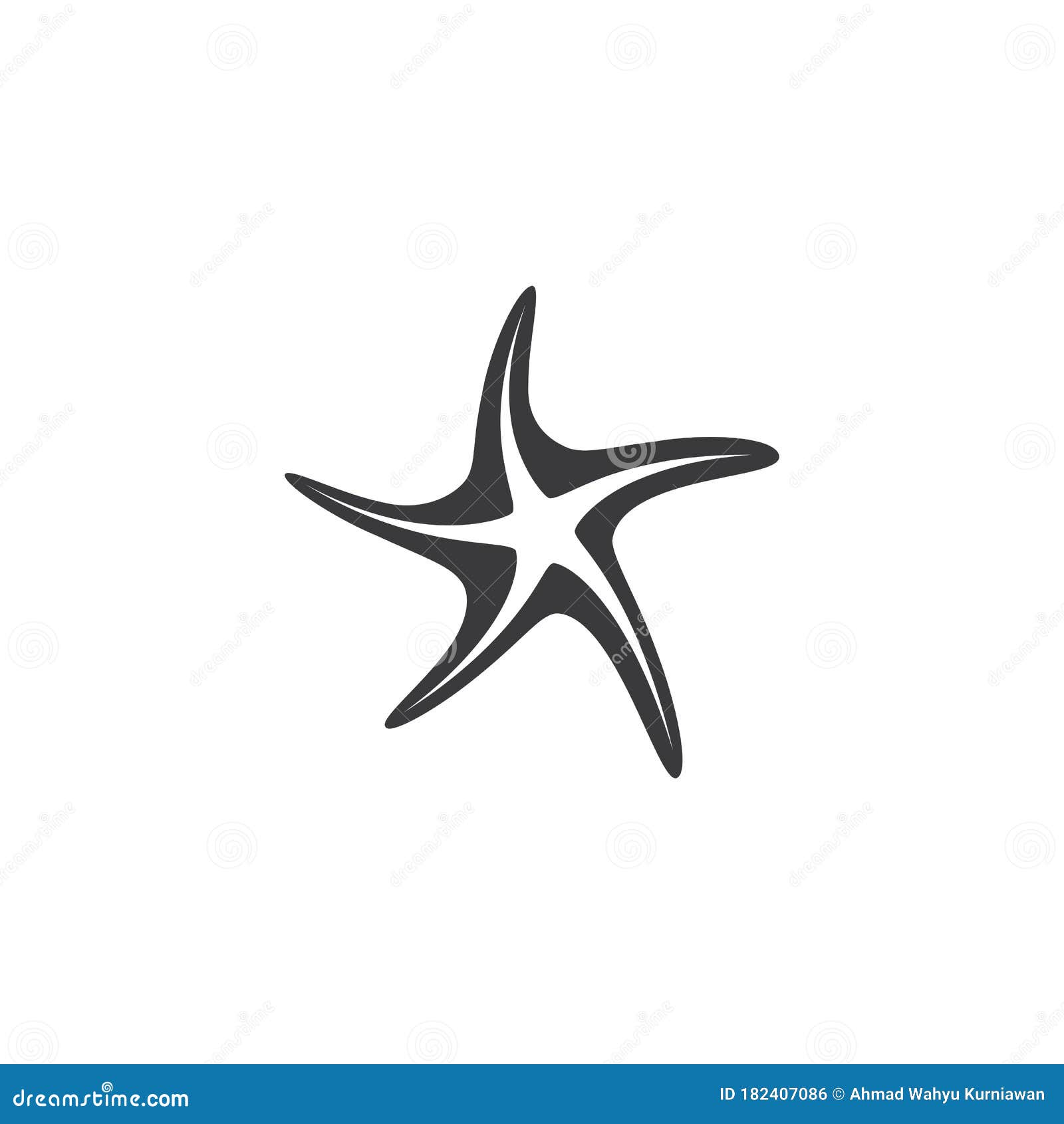 Star fish logo stock vector. Illustration of shell, water - 182407086