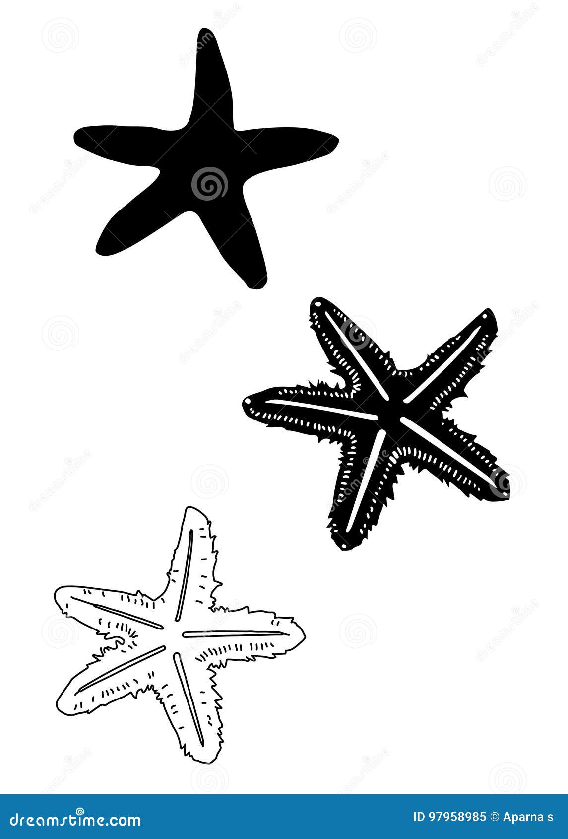 Star Fish Silhouette Clip Art Vector Stock Vector - Illustration of ...