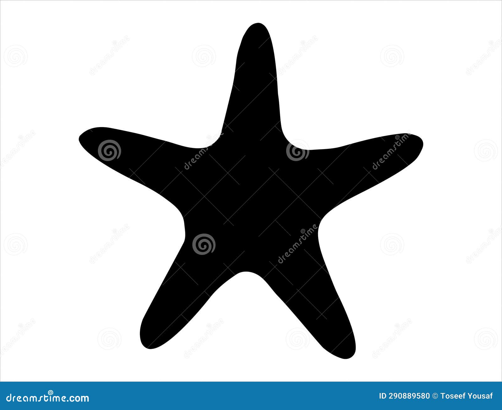 Star Fish Silhouette Vector Art White Background Stock Vector ...