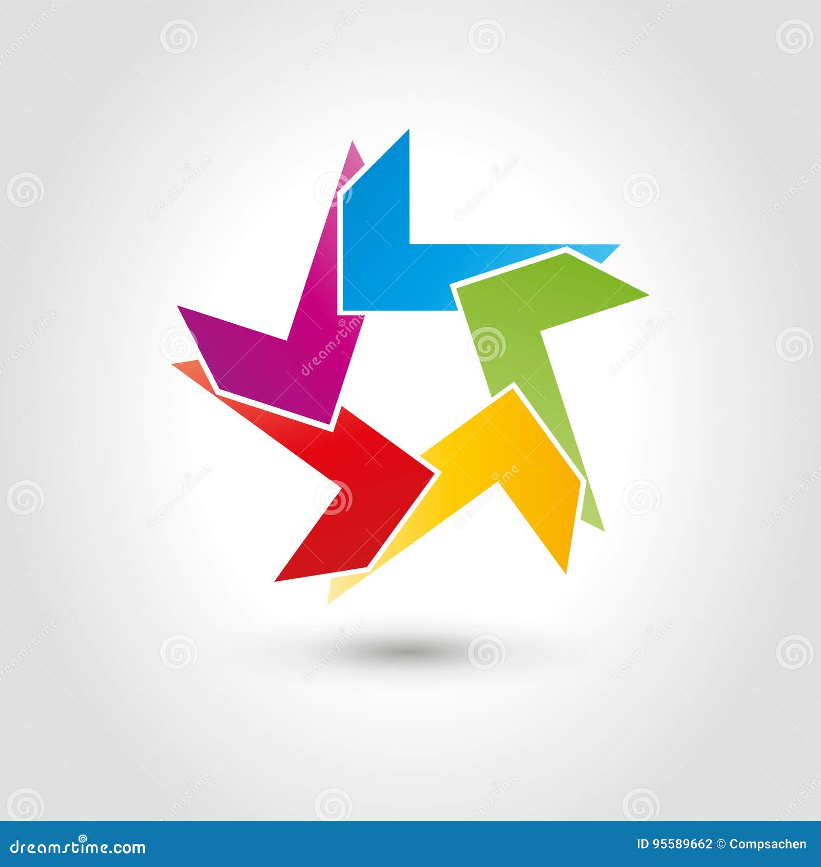 Star in Five Colors, Painter and Multimedia Logo Stock Vector ...