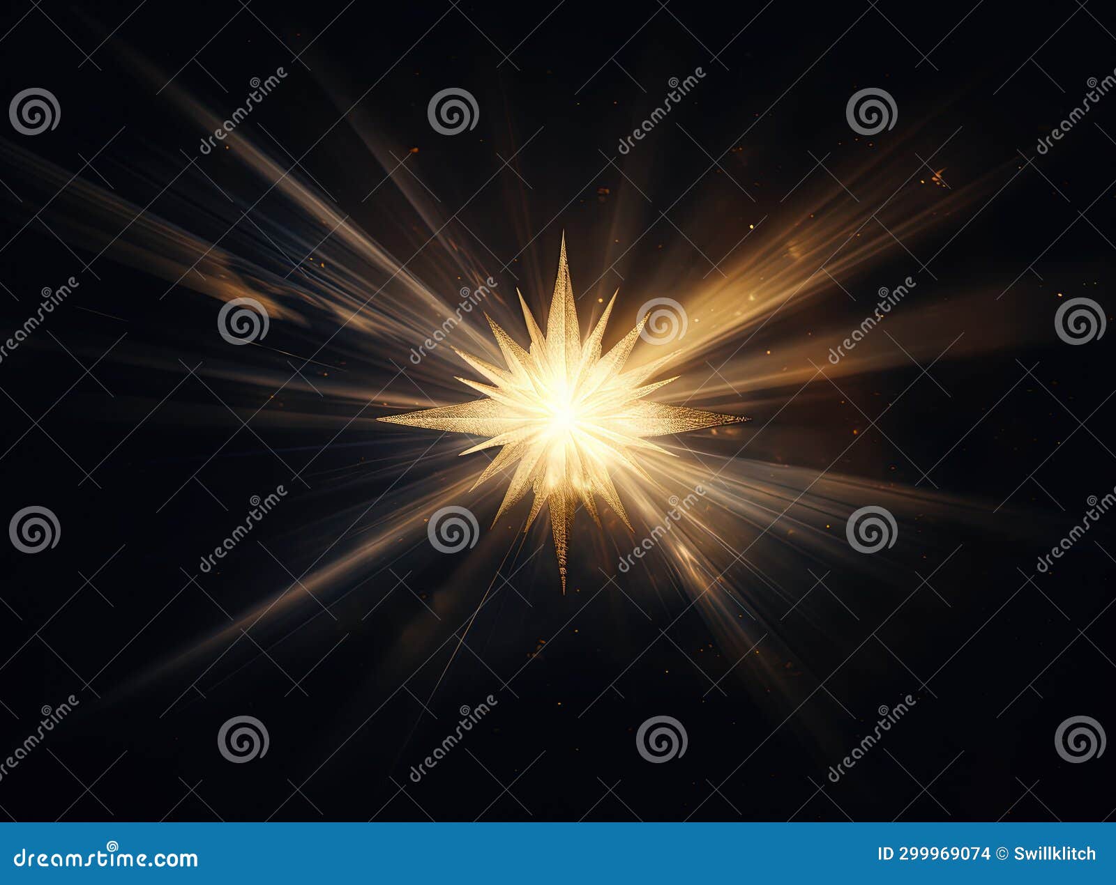 Star Flare with Yellow Rays and Beams on Dark Background. Generated AI ...