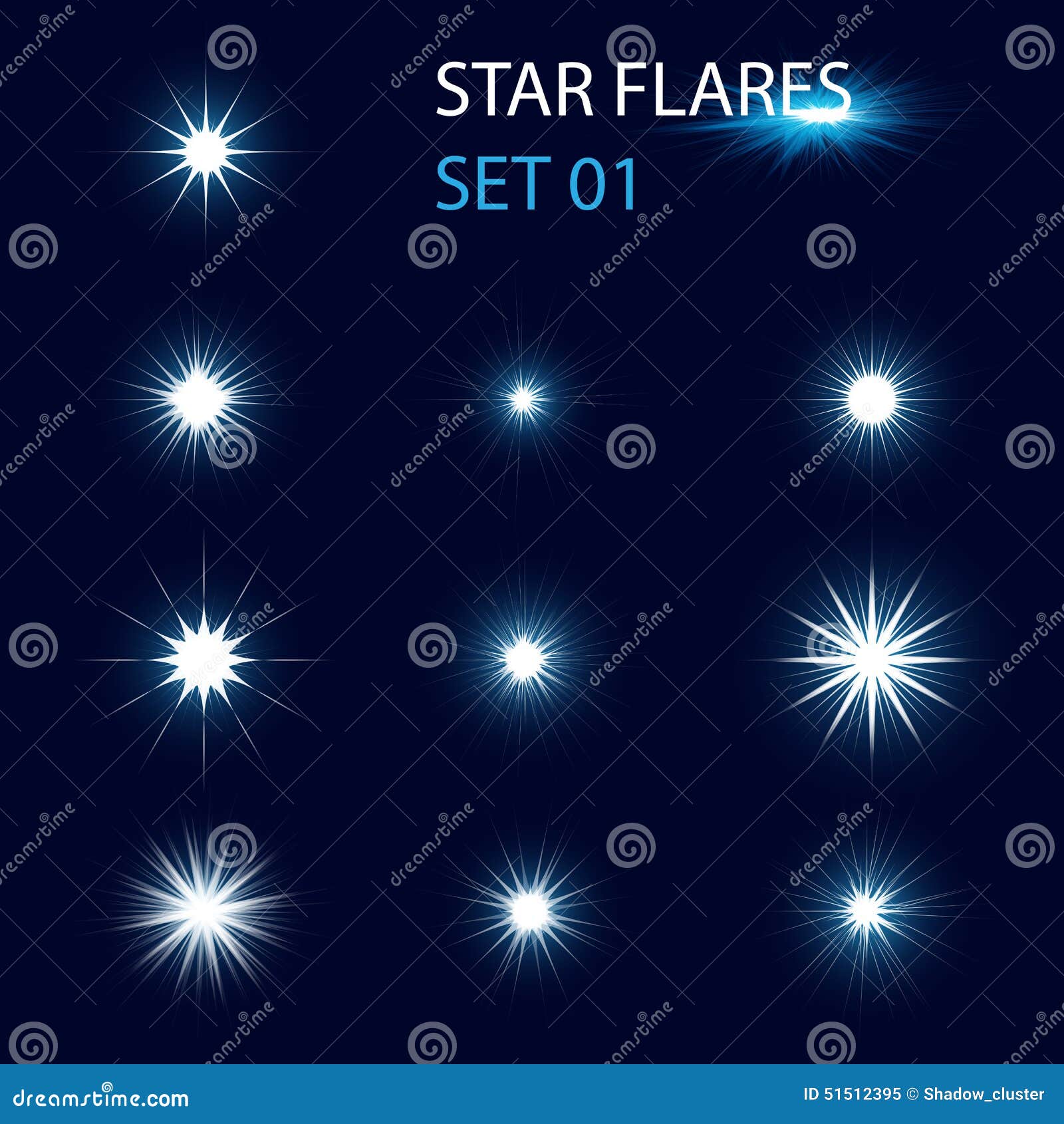 Star flares stock vector. Illustration of lens, abstract - 51512395