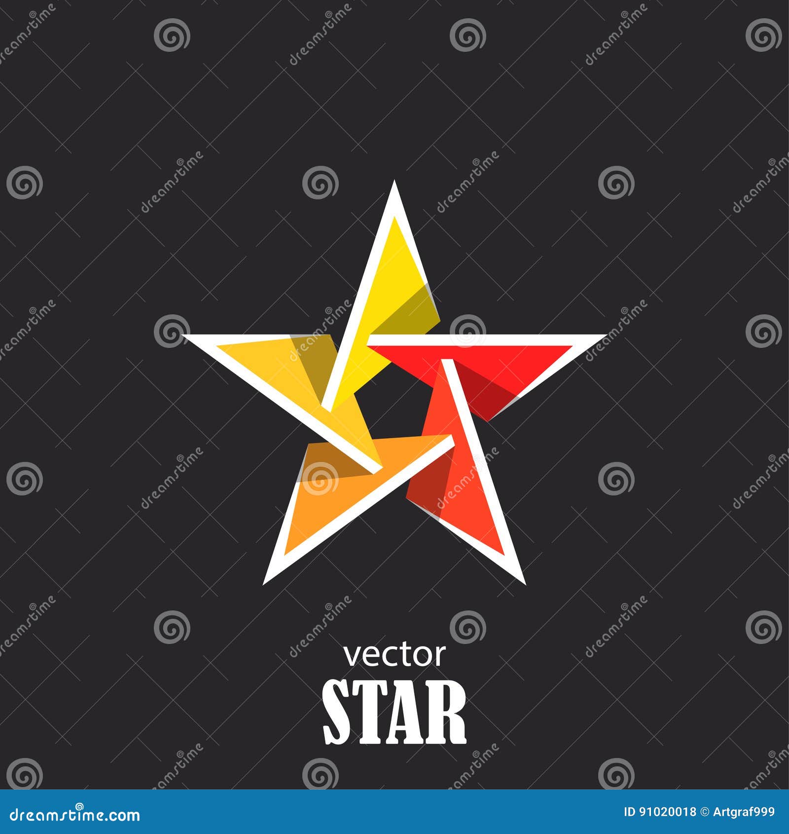 Star Flat 3D Abstract Symbol. Popularity Concept Stock Vector ...