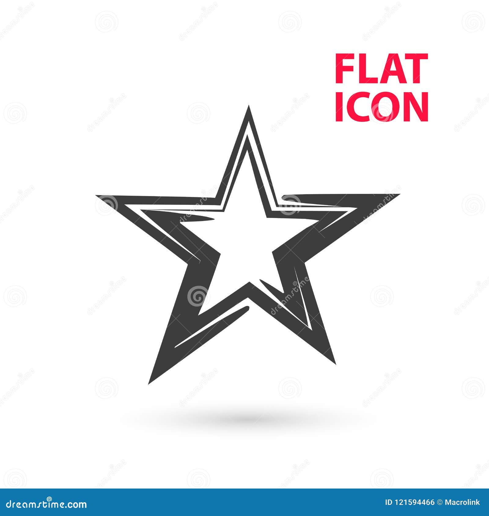 Star, Flat vector icon stock vector. Illustration of mobile - 121594466