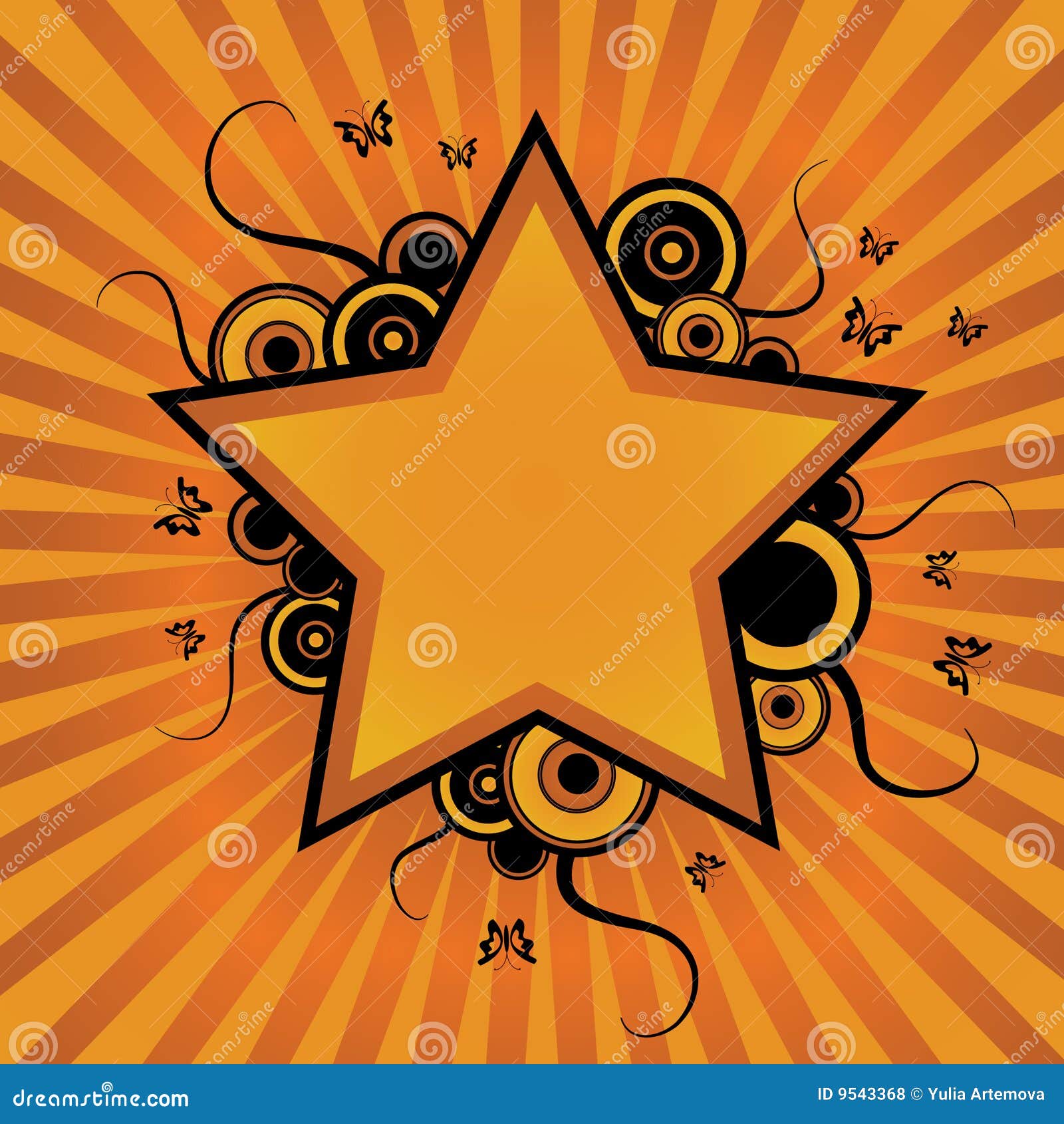 Star flower design stock vector. Illustration of curled - 9543368