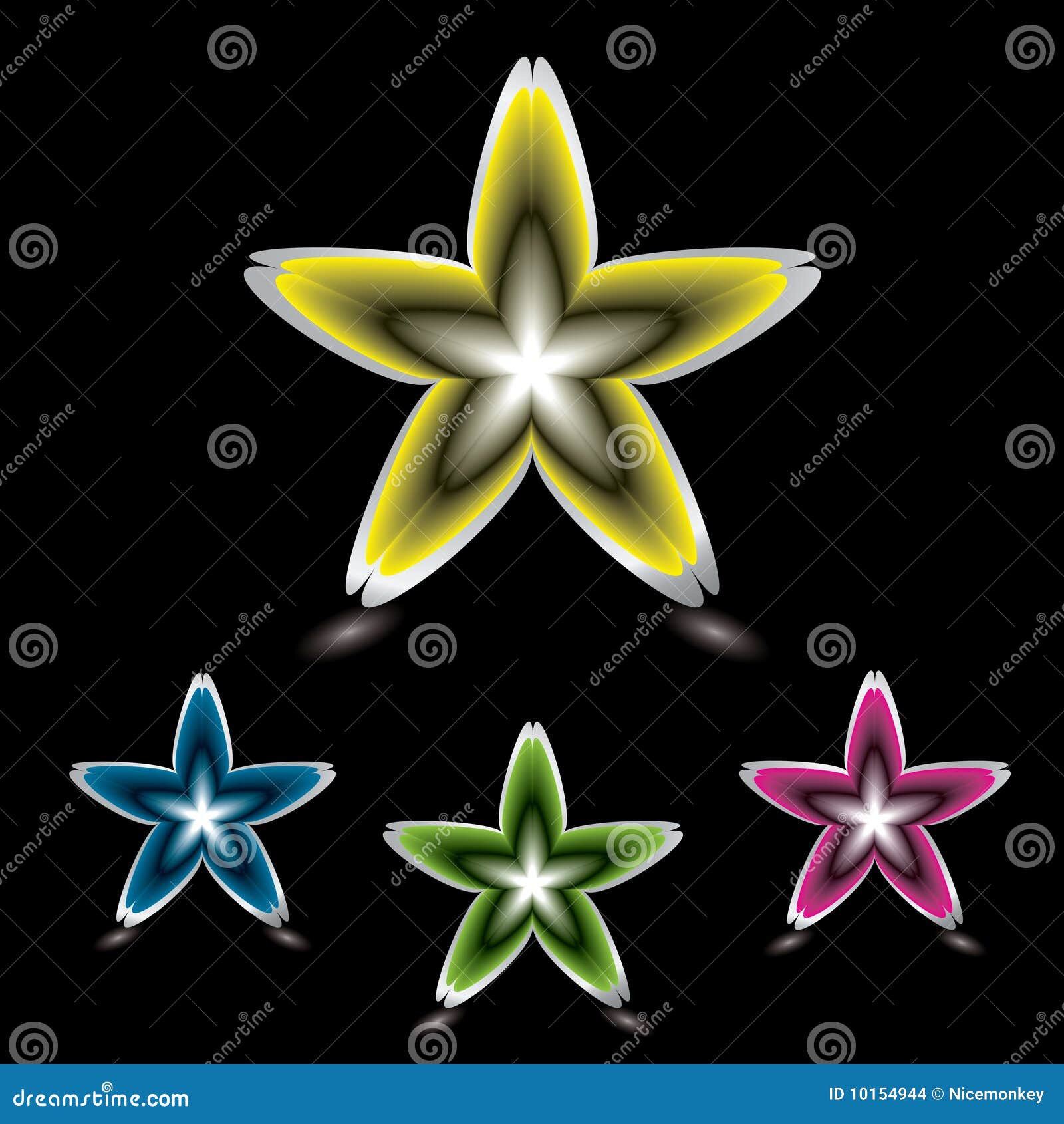 Star flower icon black stock vector. Illustration of navigation - 10154944