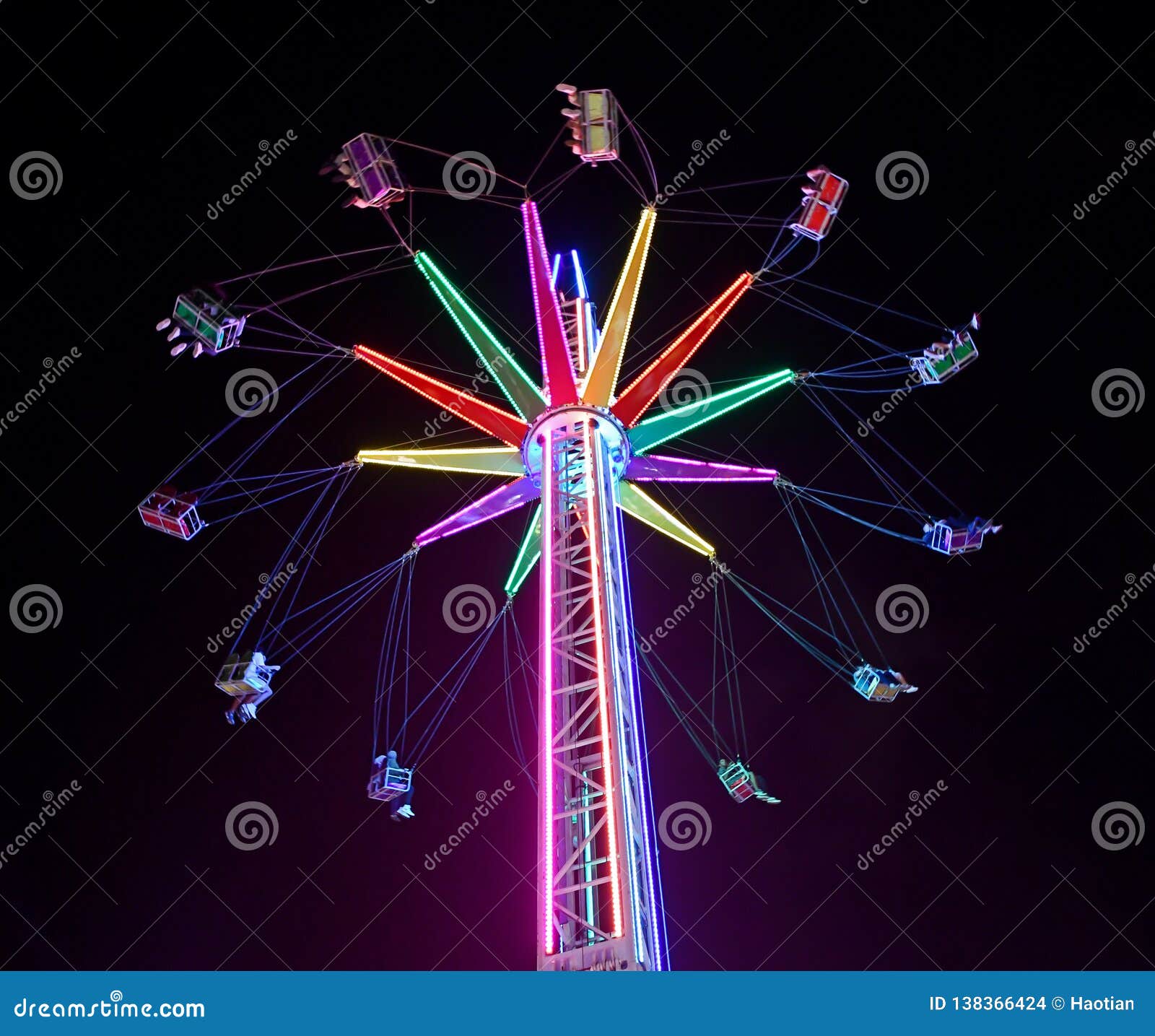 Star Flyer Panoramic Theme Park Ride. Stock Photo - Image of symmetric ...