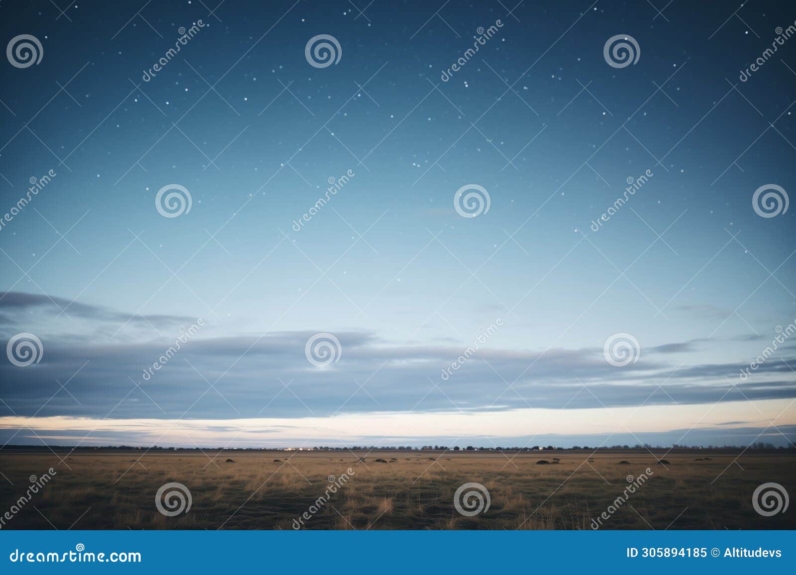 Star Formations Illuminating Dark Skies Over a Quiet Plain Stock Image ...