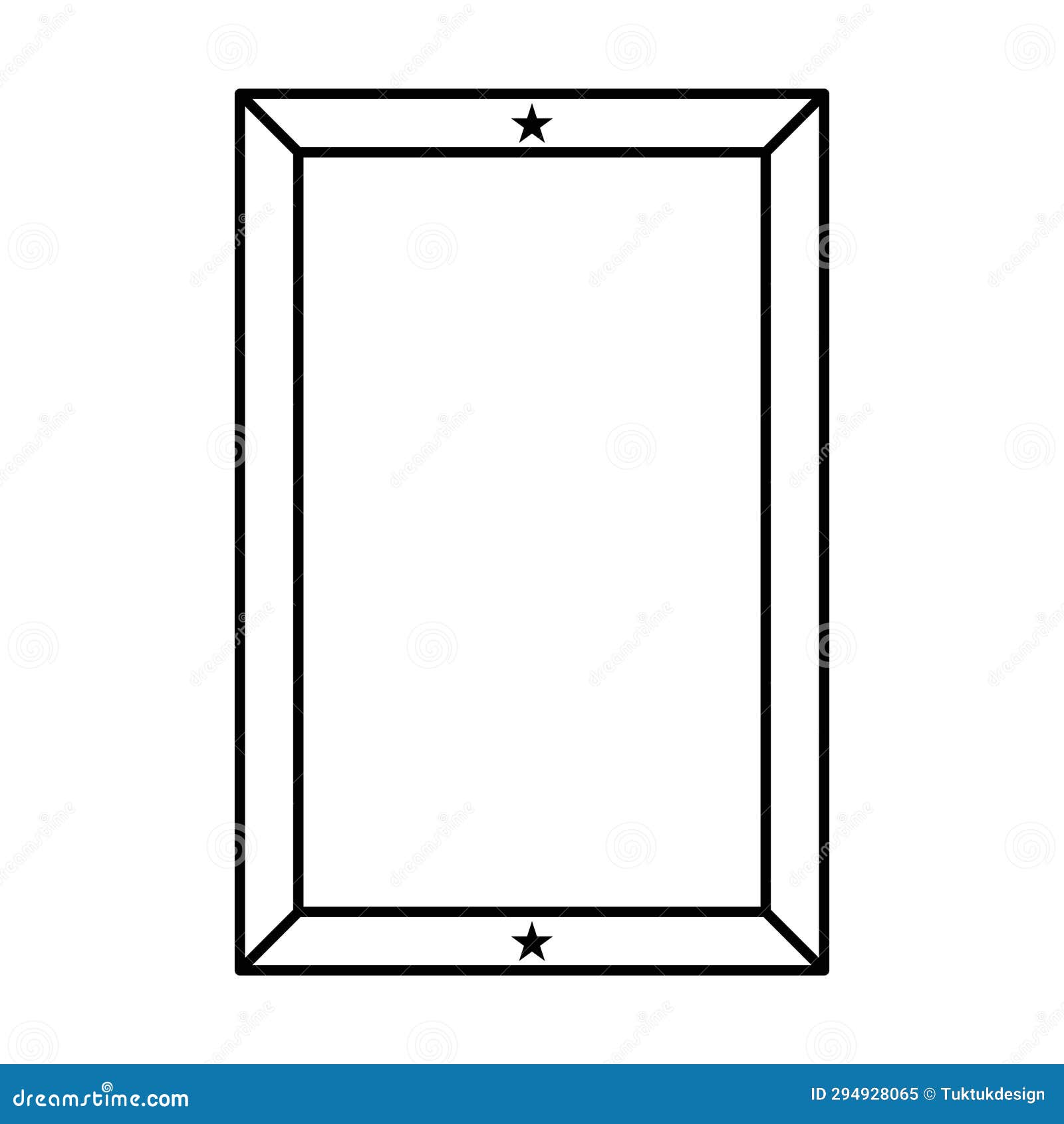 Star Frame Border Vertical Abstract Outline Shape Icon for Decorative ...