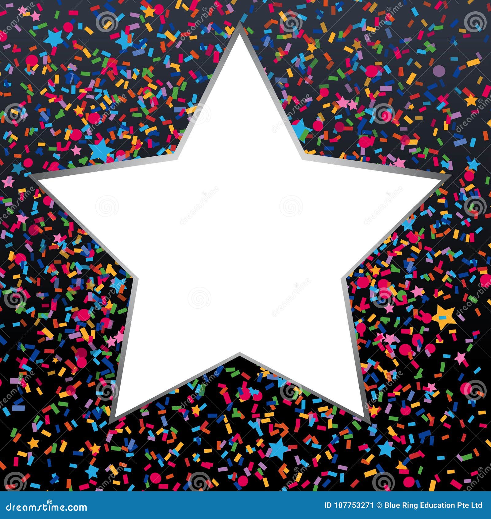 Star Frame with Colorful Decorations in the Back Stock Vector ...