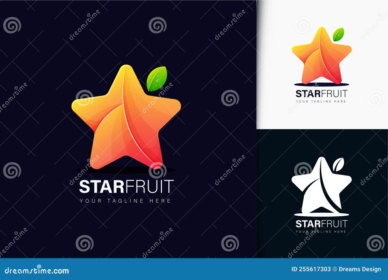 Star Fruit Logo Design with Gradient Stock Vector - Illustration of ...