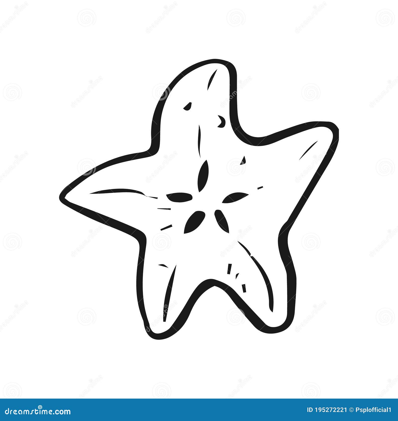 Star Fruit Outline Design Vector Flat Objects Stock Vector ...