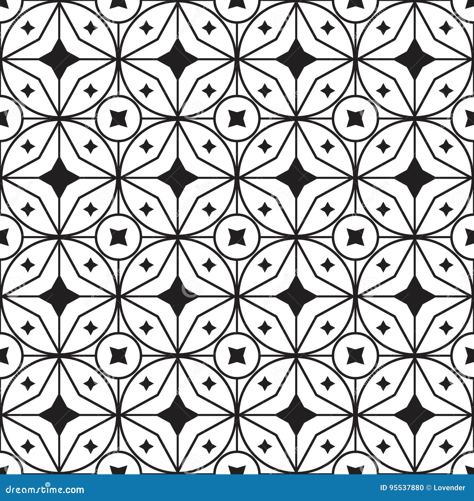 Star Geometric Pattern. Seamless Vector Stock Vector - Illustration of ...