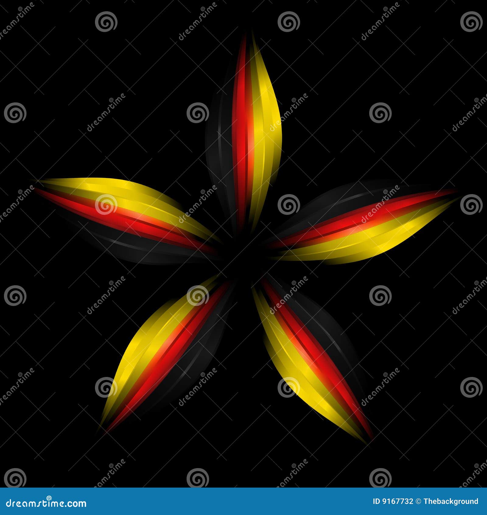Star in German Flag Colours Stock Illustration - Illustration of symbol ...