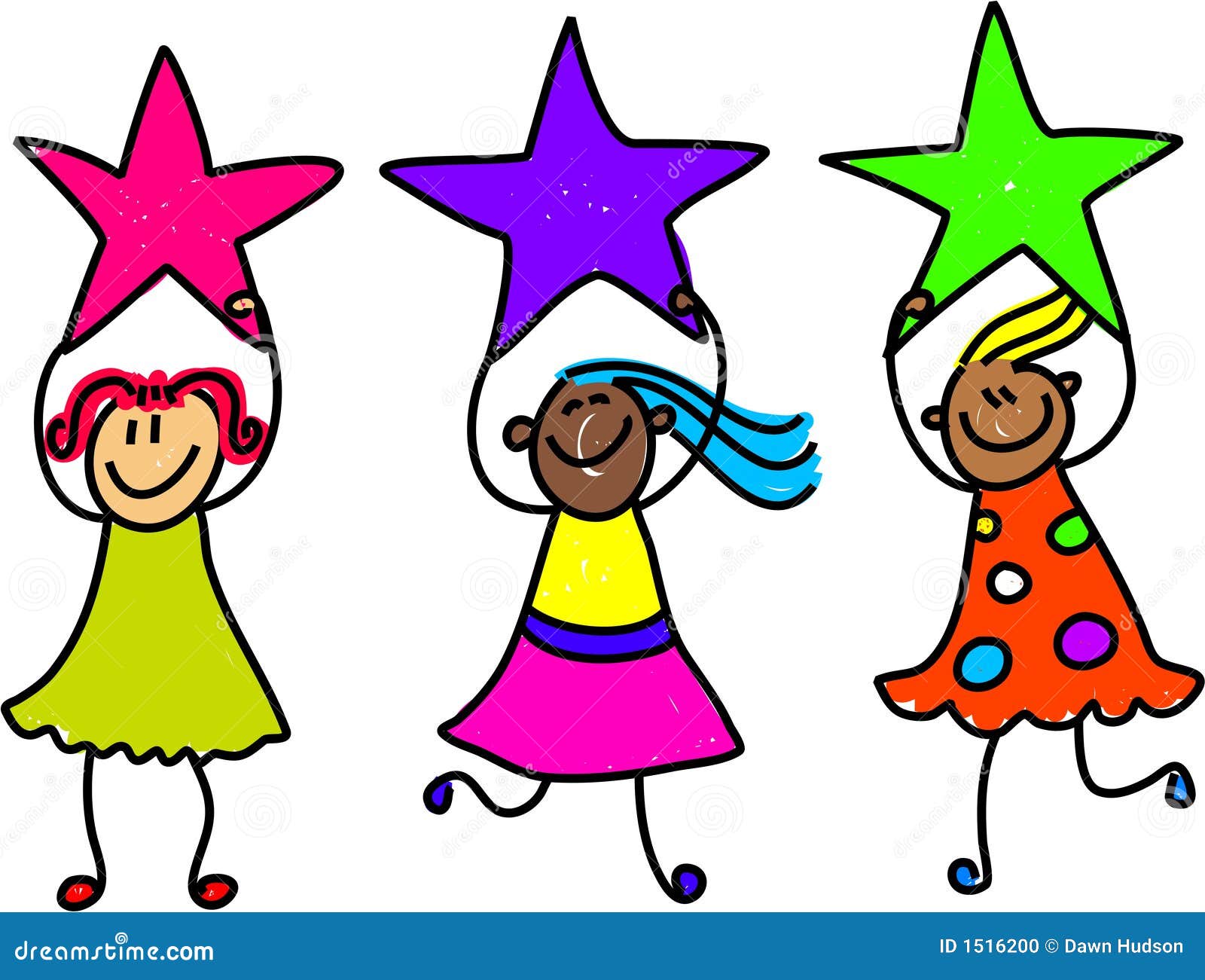 Star girls stock vector. Illustration of drawings, girls - 1516200