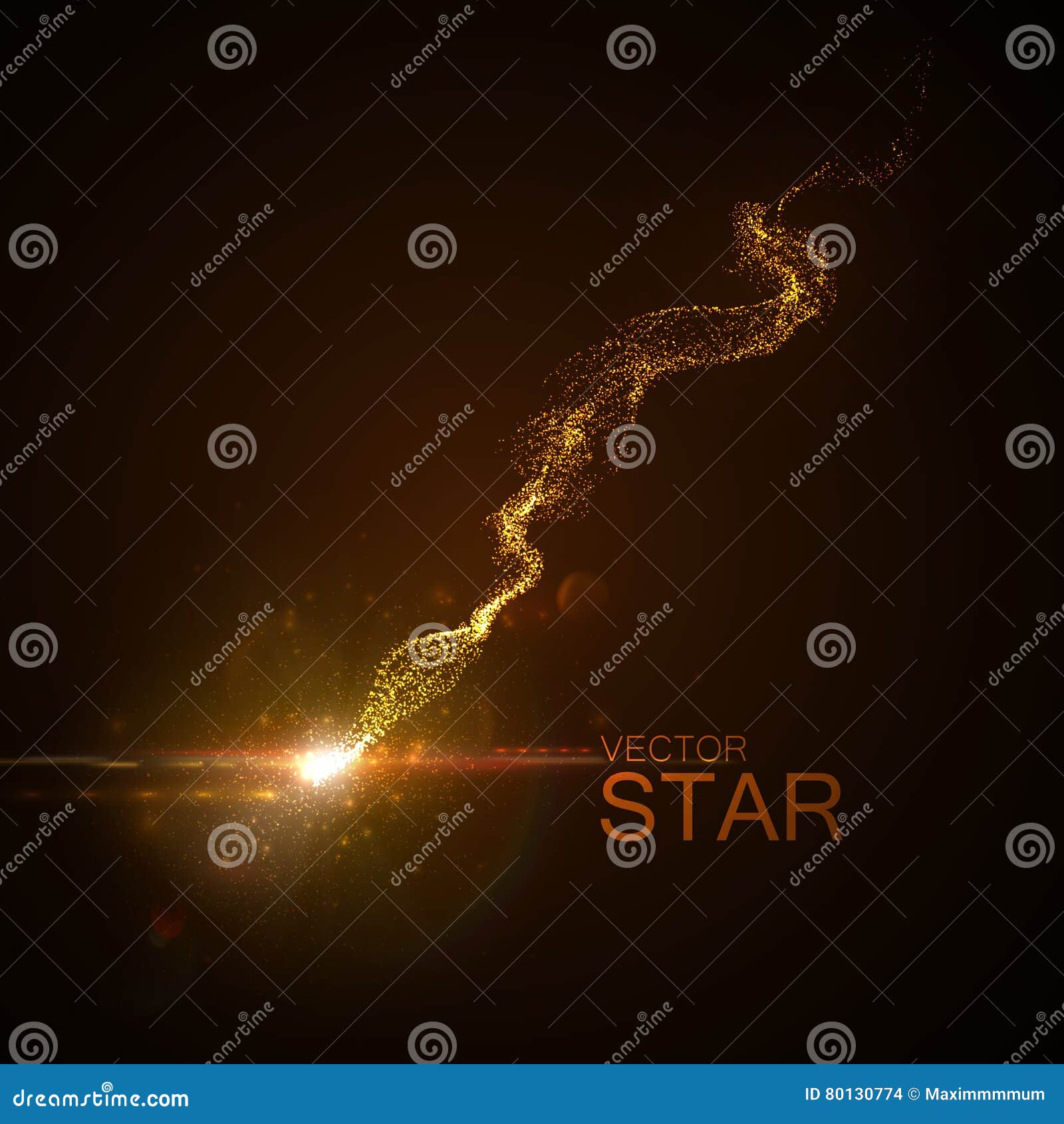 Star with glowing trail stock illustration. Illustration of magic ...