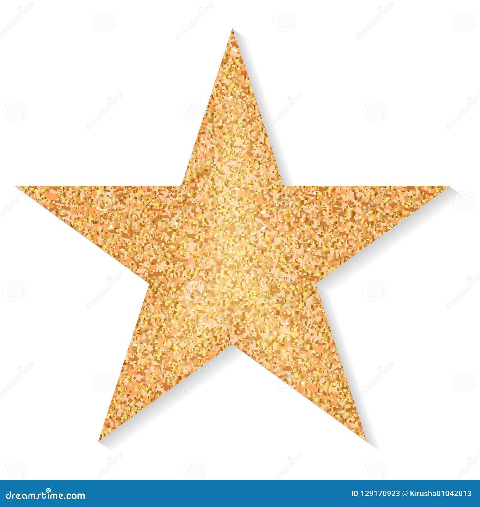 Star of Gold Glitter on a White Background. Stock Vector - Illustration ...