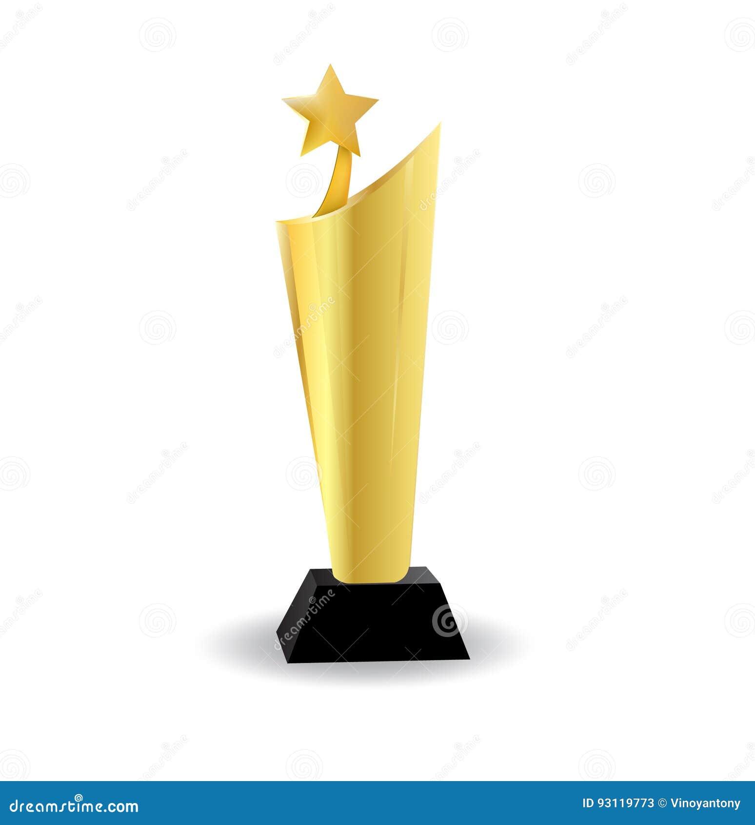 Star Golden Trophy vector stock vector. Illustration of reward - 93119773