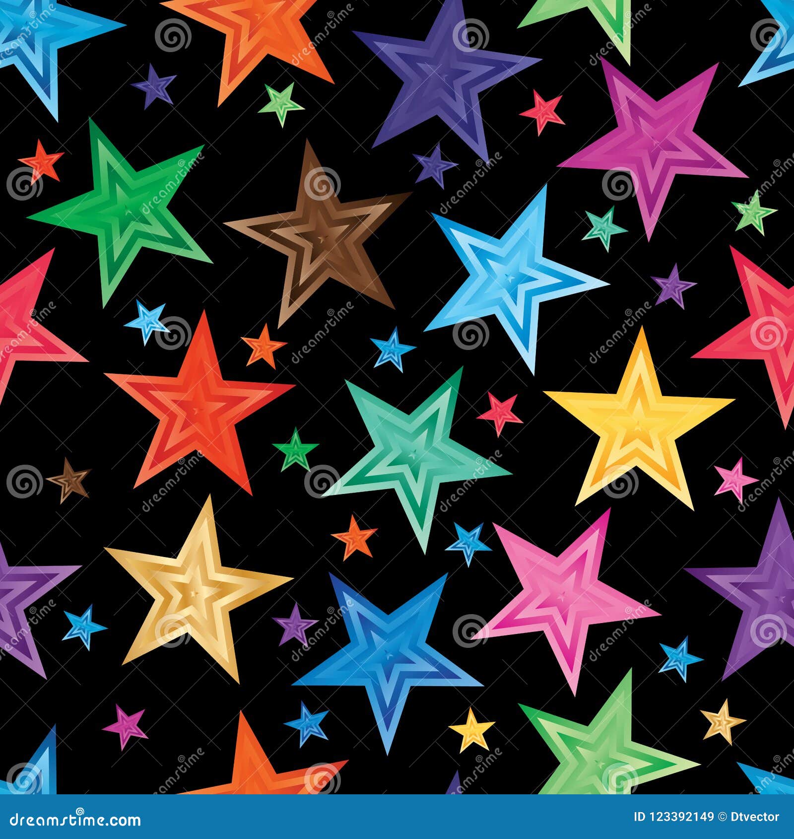 Star Gradient Random Seamless Pattern Stock Vector - Illustration of ...