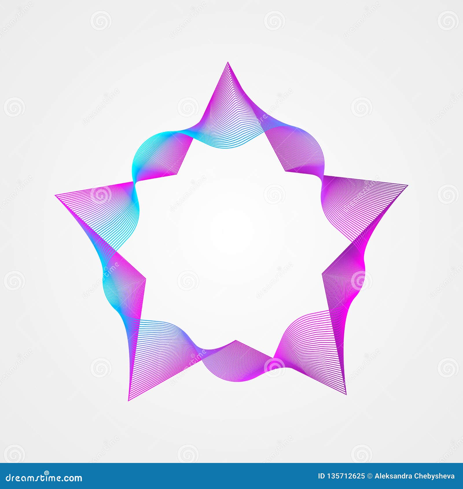 Star Gradient Rectangular Frame. Stylized Guilloche Element Stock ...