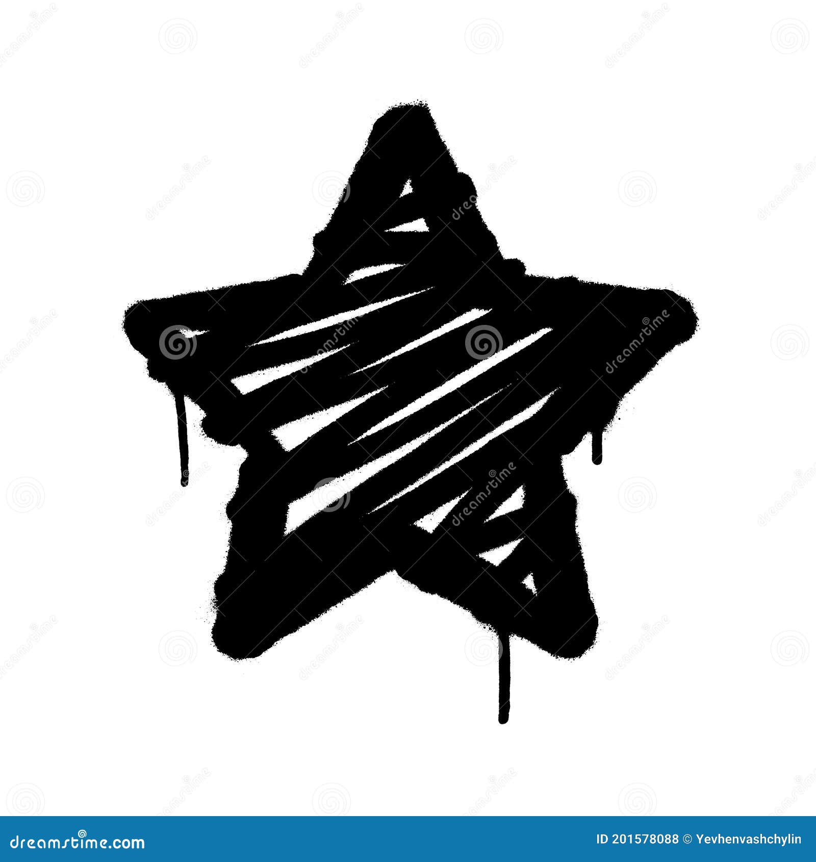 Star Graffiti Spray Banner. Graphic Spray Paint Frame on Transparent ...