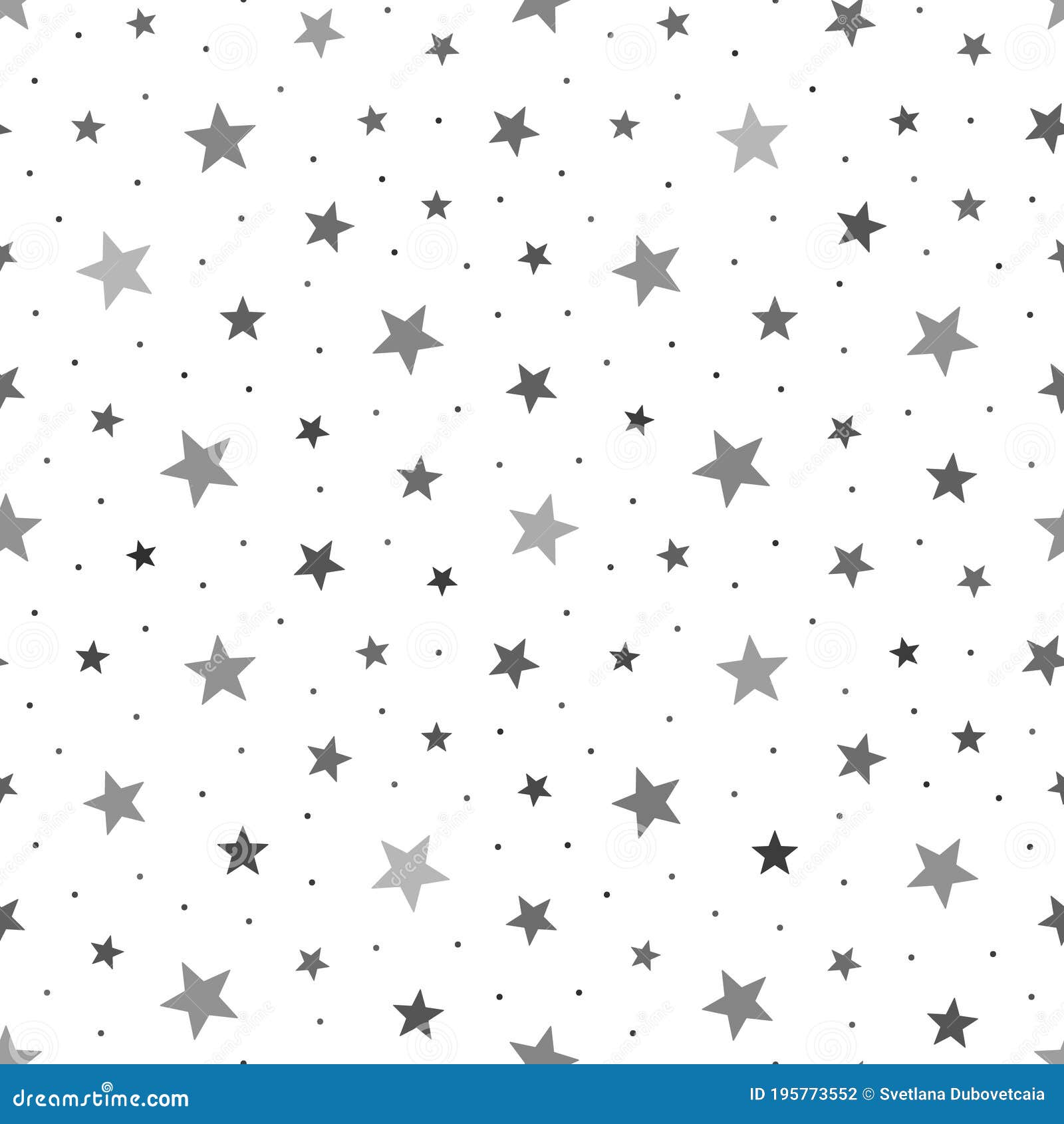 Star Grey Seamless Pattern. Cute Print Starry Sky. Background Space ...