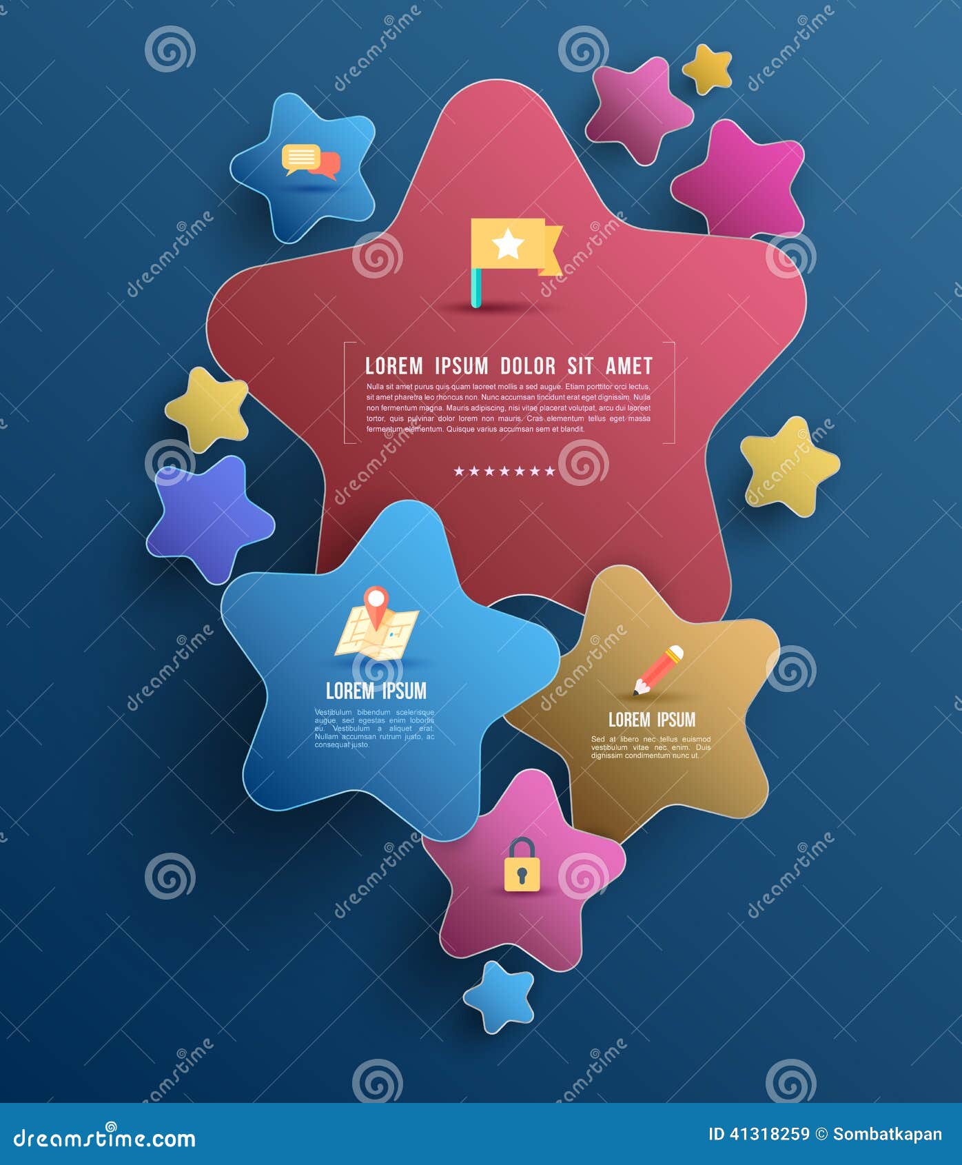 Star group with flat icons stock vector. Illustration of arrow - 41318259