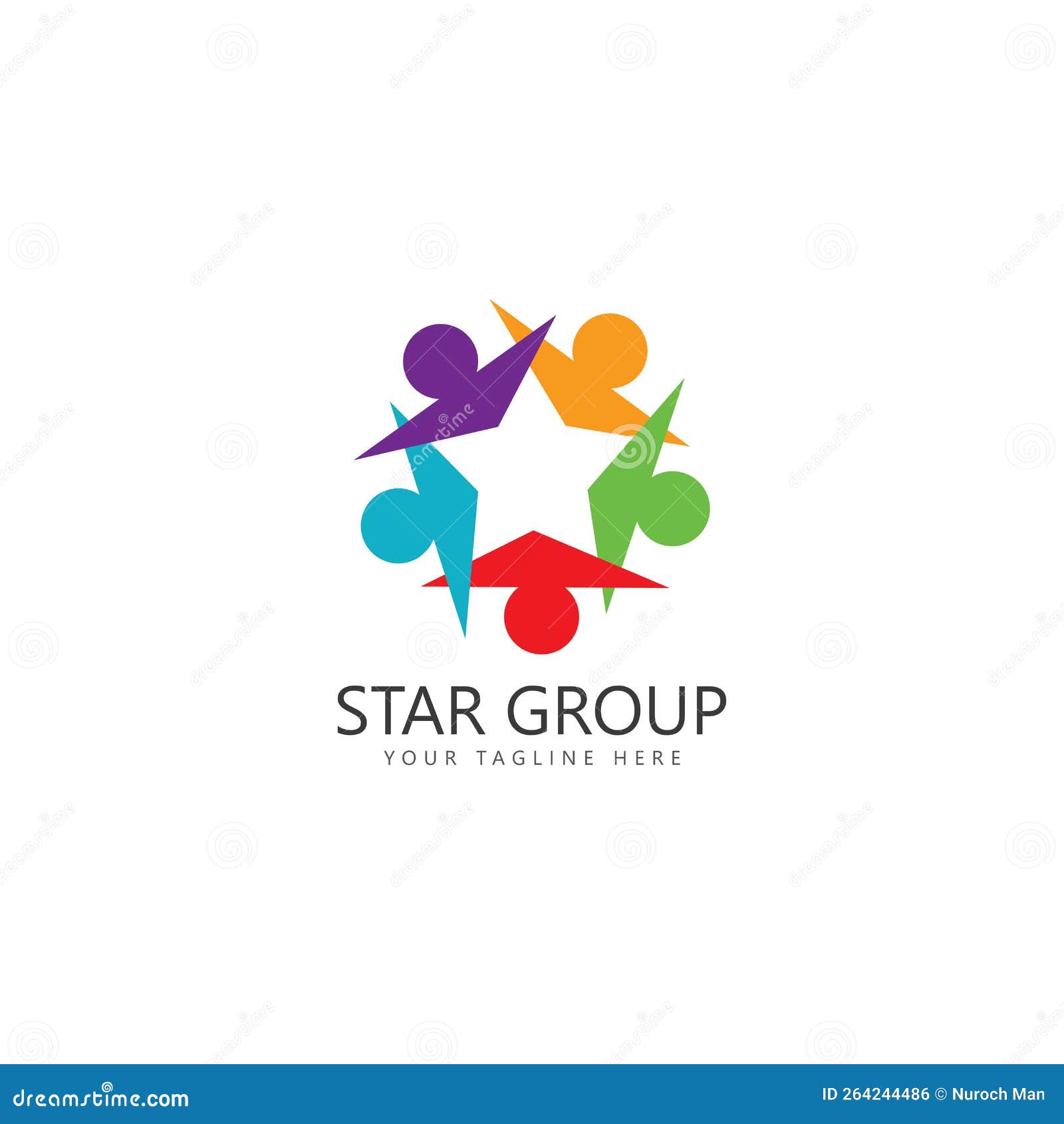 Star Group People Logo Design Template. Stock Vector - Illustration of ...