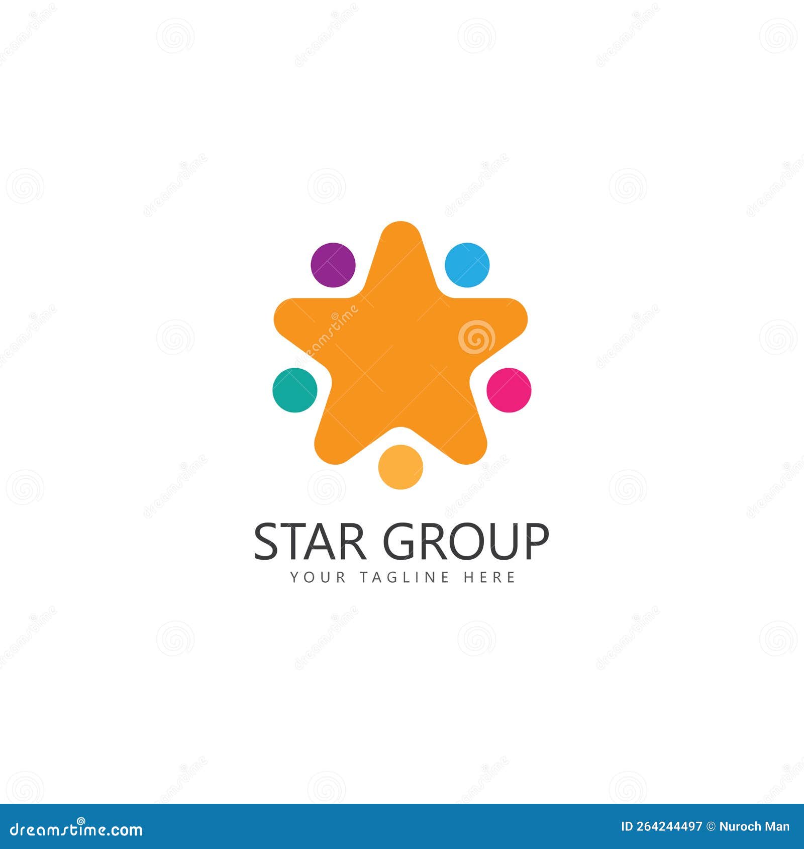 Star Group People Logo Design Template. Stock Vector - Illustration of ...