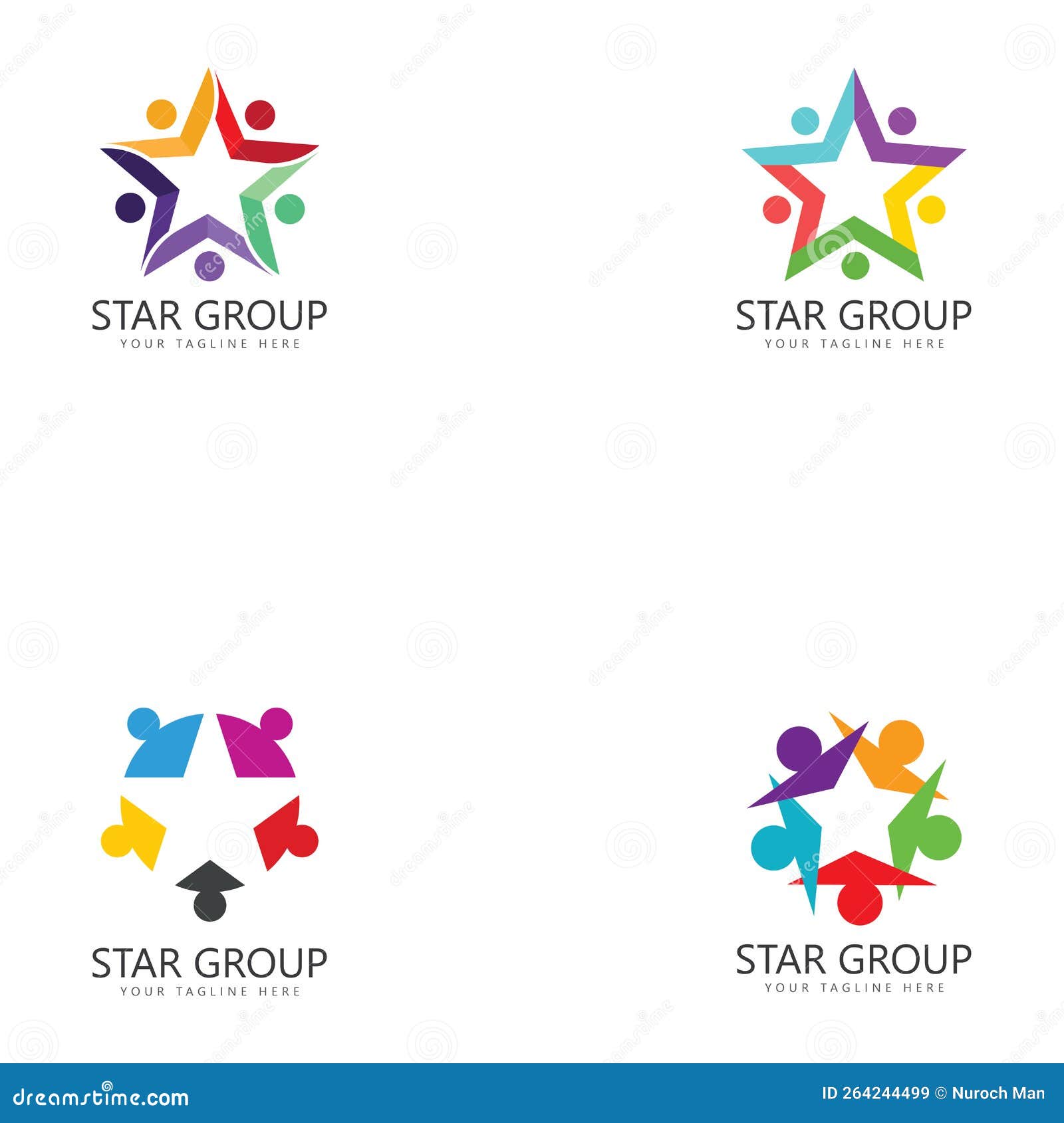 Star Group People Logo Design Template. Stock Vector - Illustration of ...