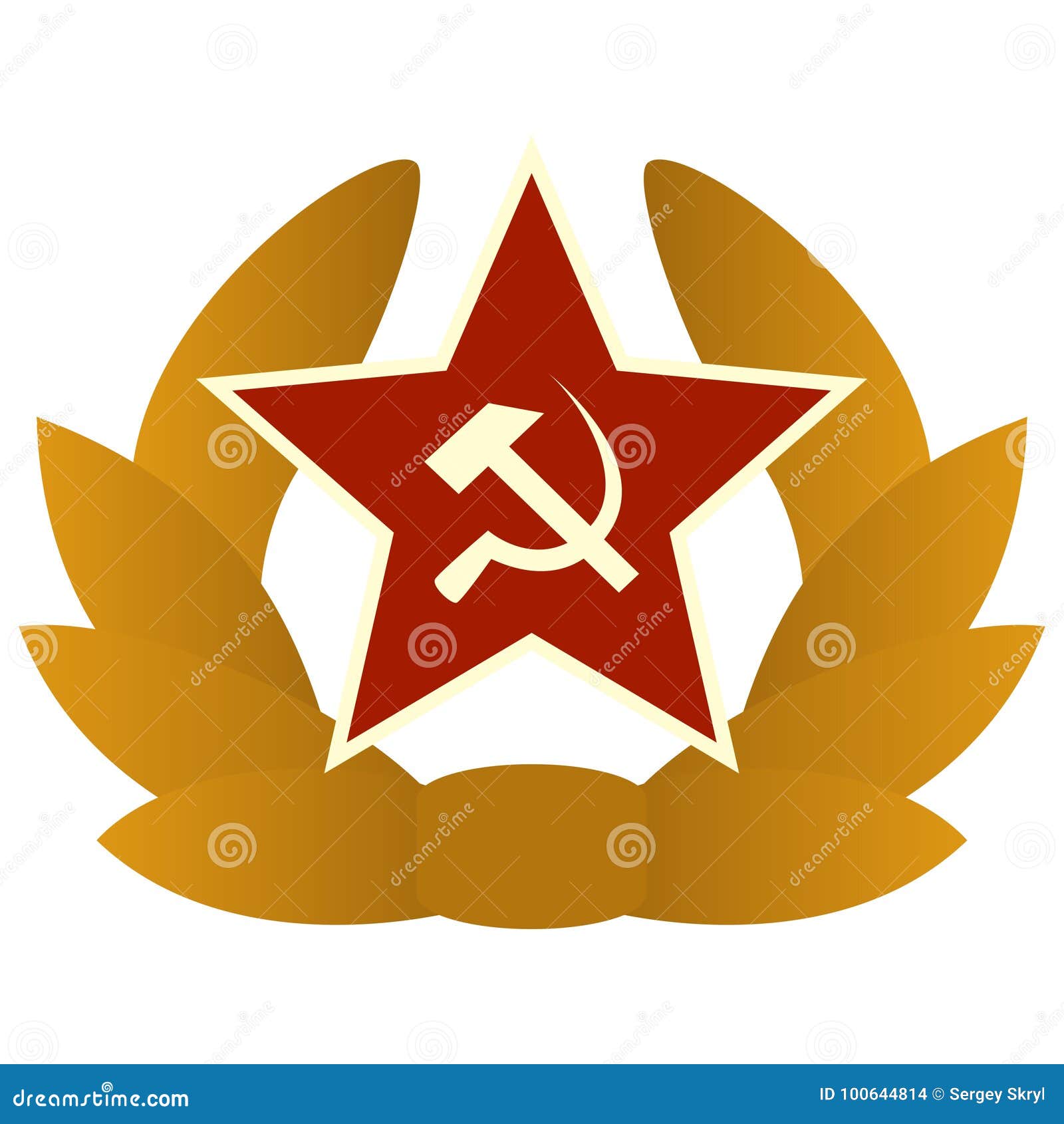 Cockade of Soviet troops stock vector. Illustration of leaves - 100644814
