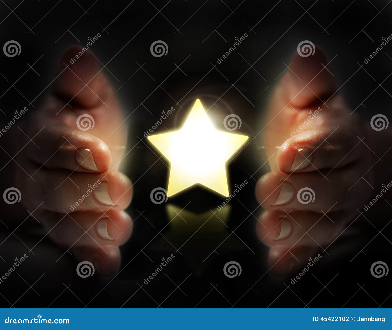 Star in hand stock photo. Image of miracle, light, protect - 45422102